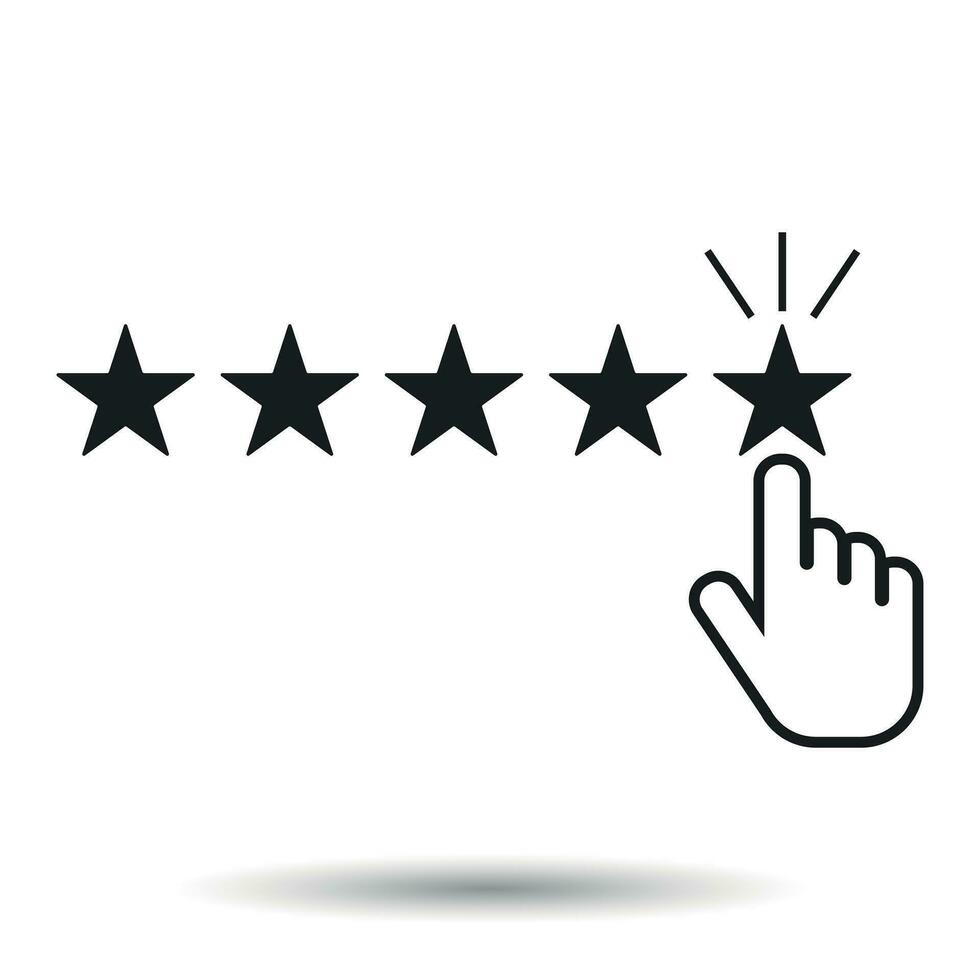 Customer reviews, rating, user feedback concept vector icon. Flat illustration on white ...