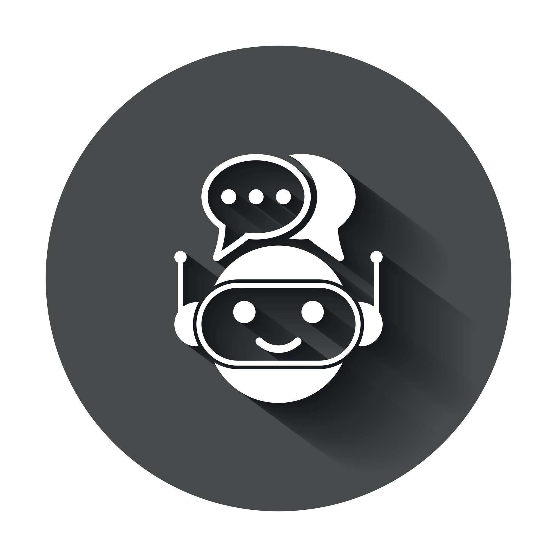Cute robot chatbot icon in flat style. Bot operator vector illustration ...