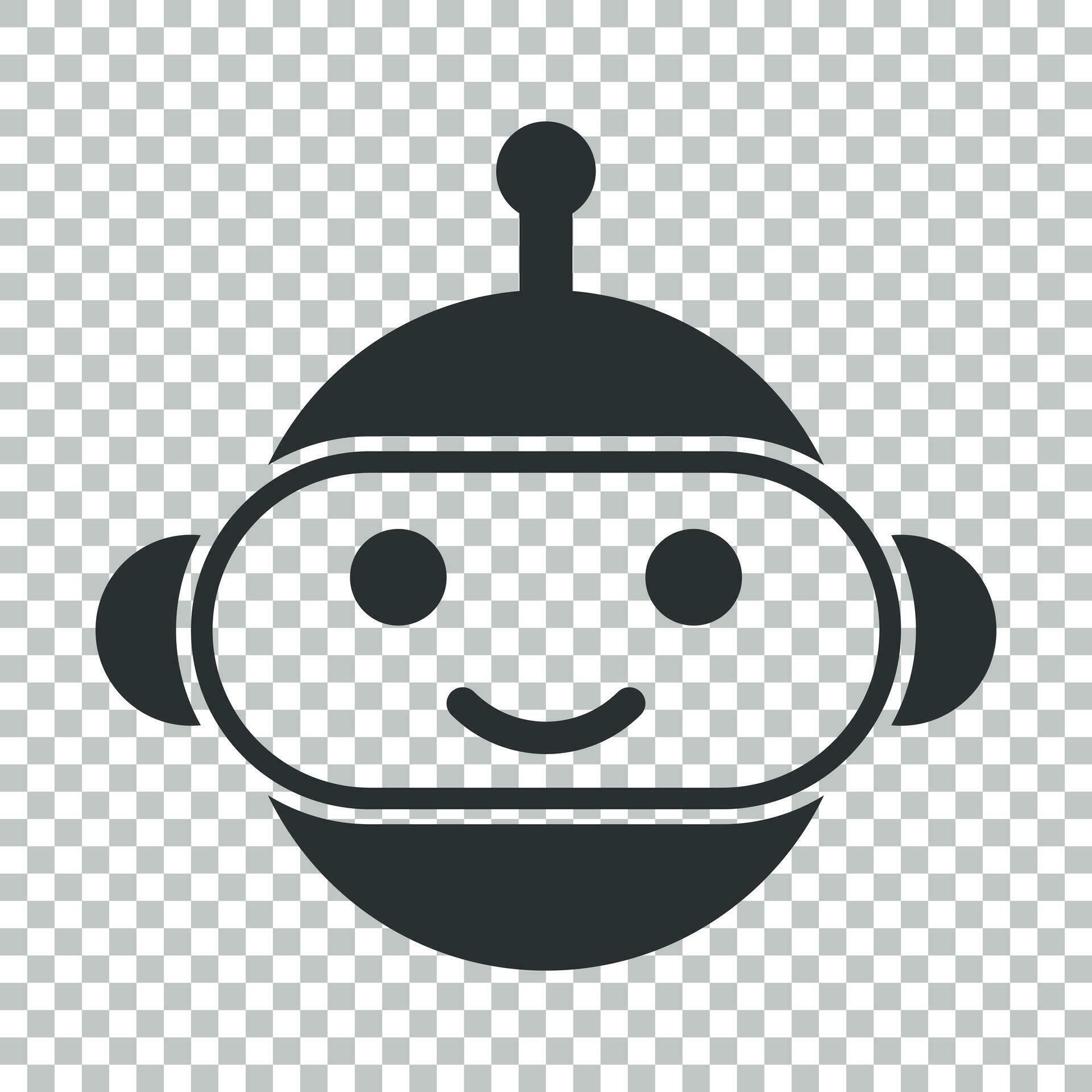 Cute Robot Chatbot Icon In Flat Style Bot Operator Vector Illustration