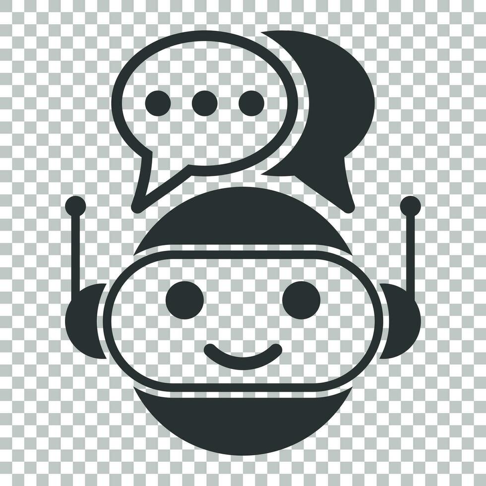 Cute robot chatbot icon in flat style. Bot operator vector illustration ...