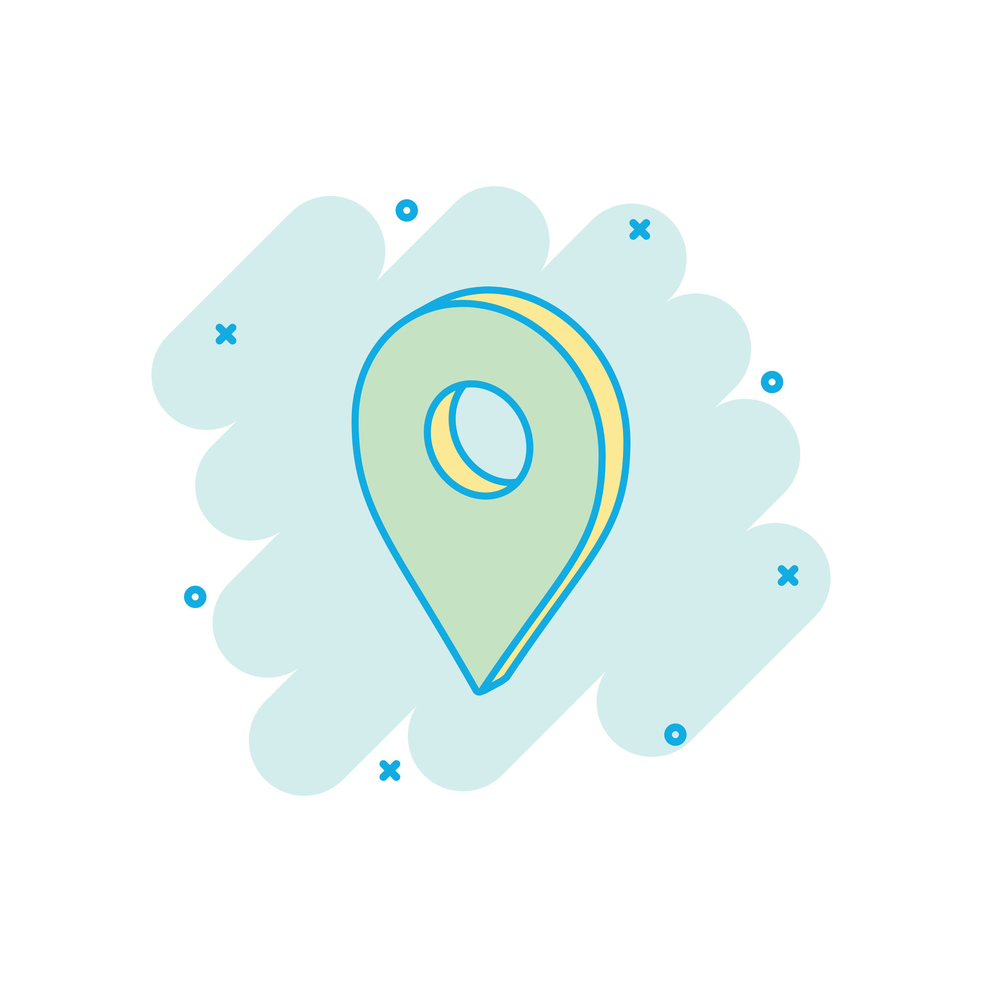 Vector Cartoon Map Pointer Icon In Comic Style Gps Navigation Mark Illustration Pictogram