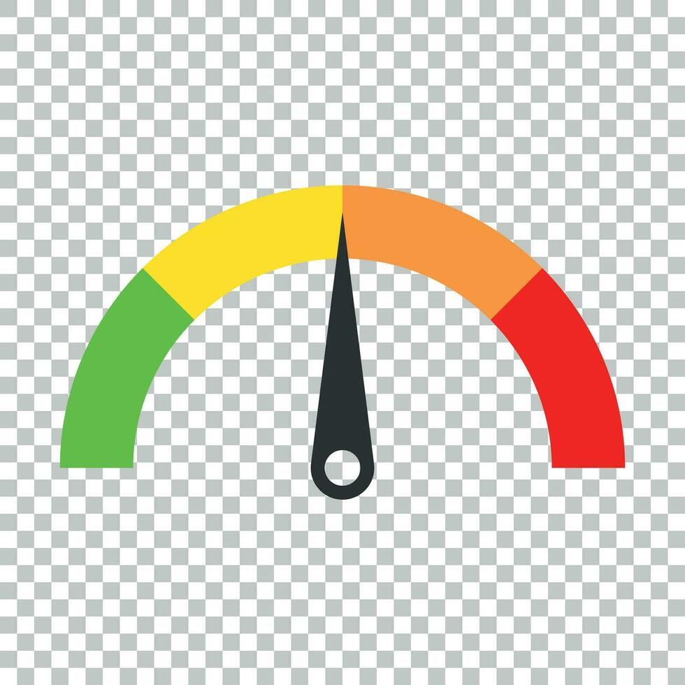 Meter dashboard icon in flat style. Credit score indicator level vector ...