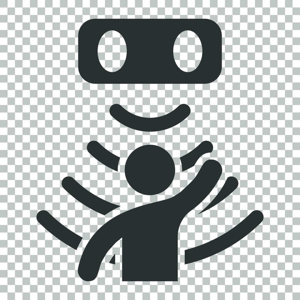 Motion Sensor Icon In Flat Style Sensor Waves With Man Vector