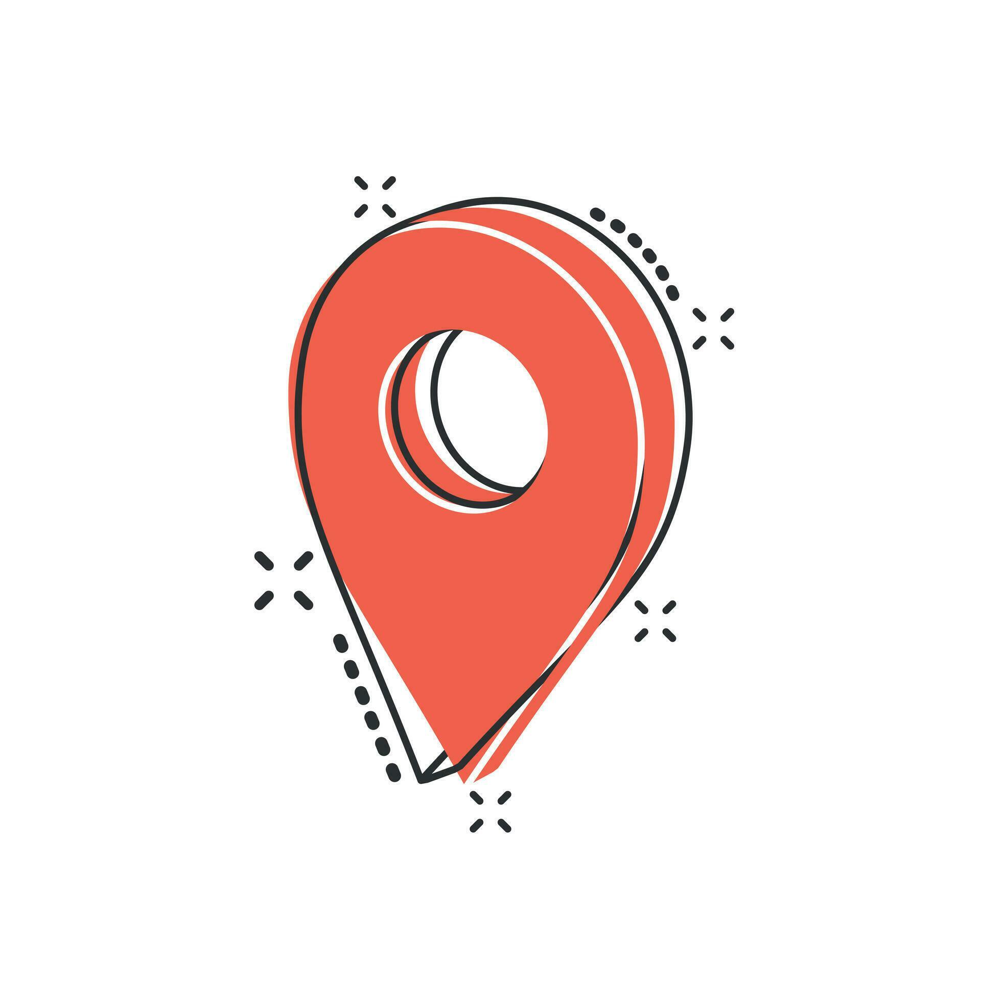 Vector Cartoon Map Pointer Icon In Comic Style Gps Navigation Mark Illustration Pictogram