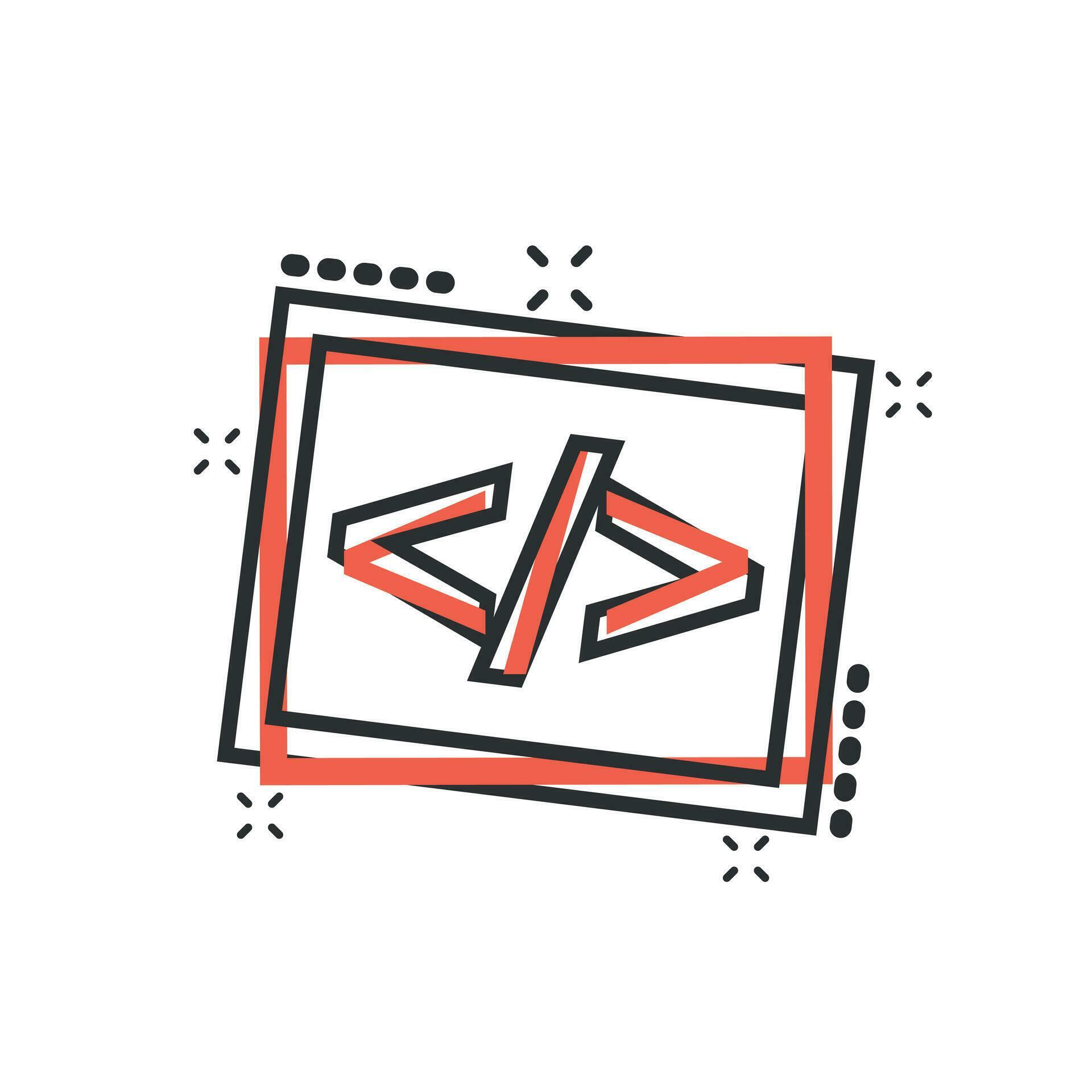 Vector cartoon open source icon in comic style. Api programming concept ...