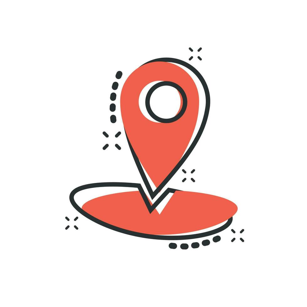Vector Cartoon Map Pointer Icon In Comic Style Gps Navigation Mark Illustration Pictogram
