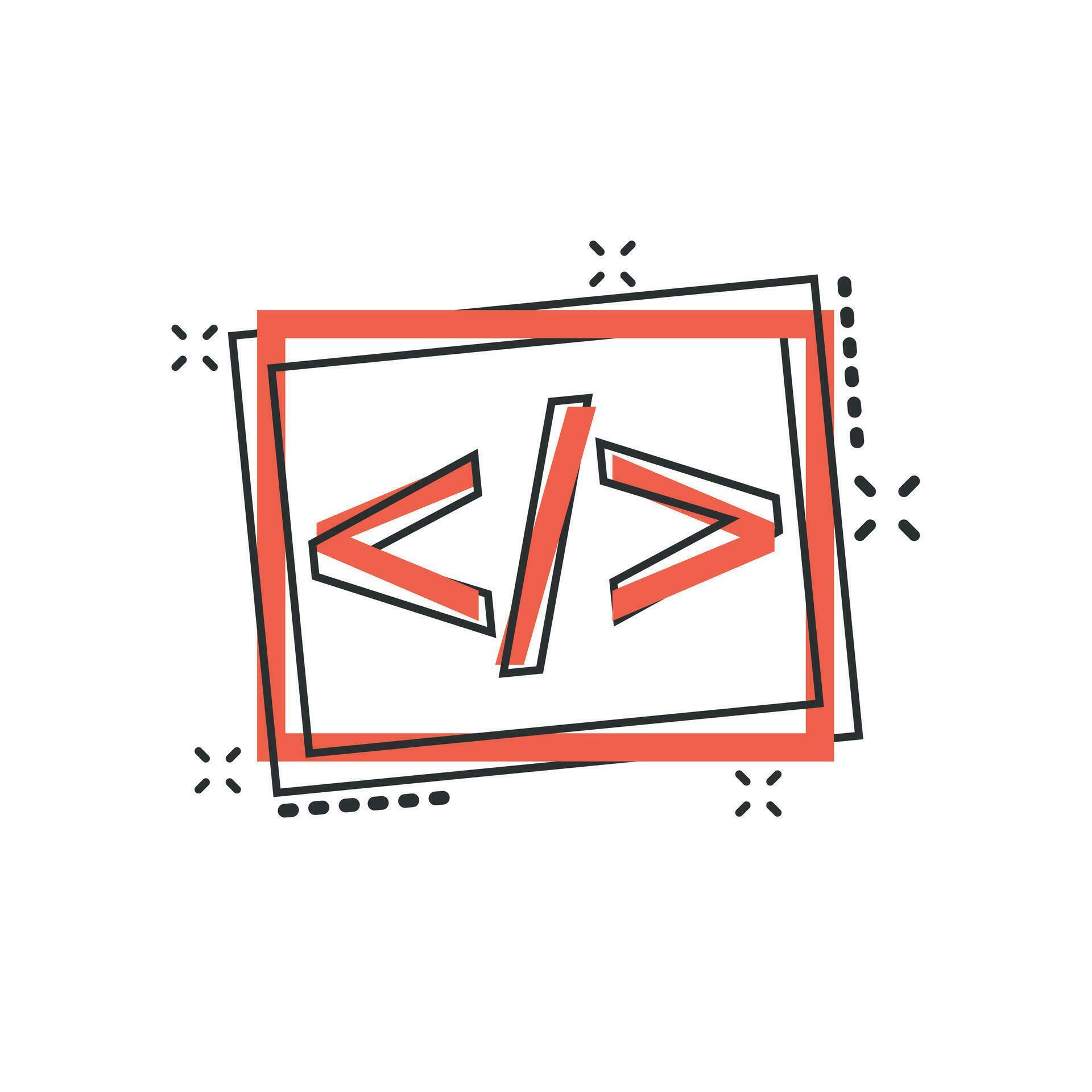 Vector cartoon open source icon in comic style. Api programming concept ...