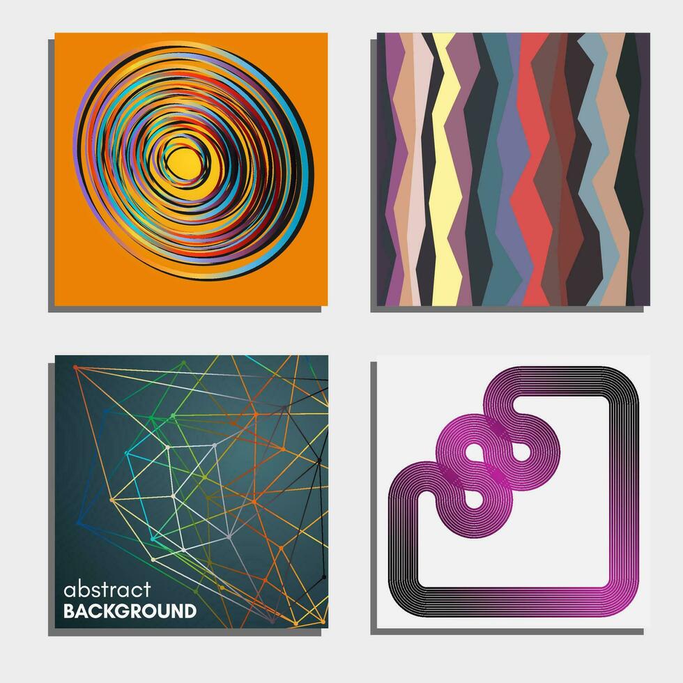 Set of four beautiful abstract backgrounds. Vector illustration ...