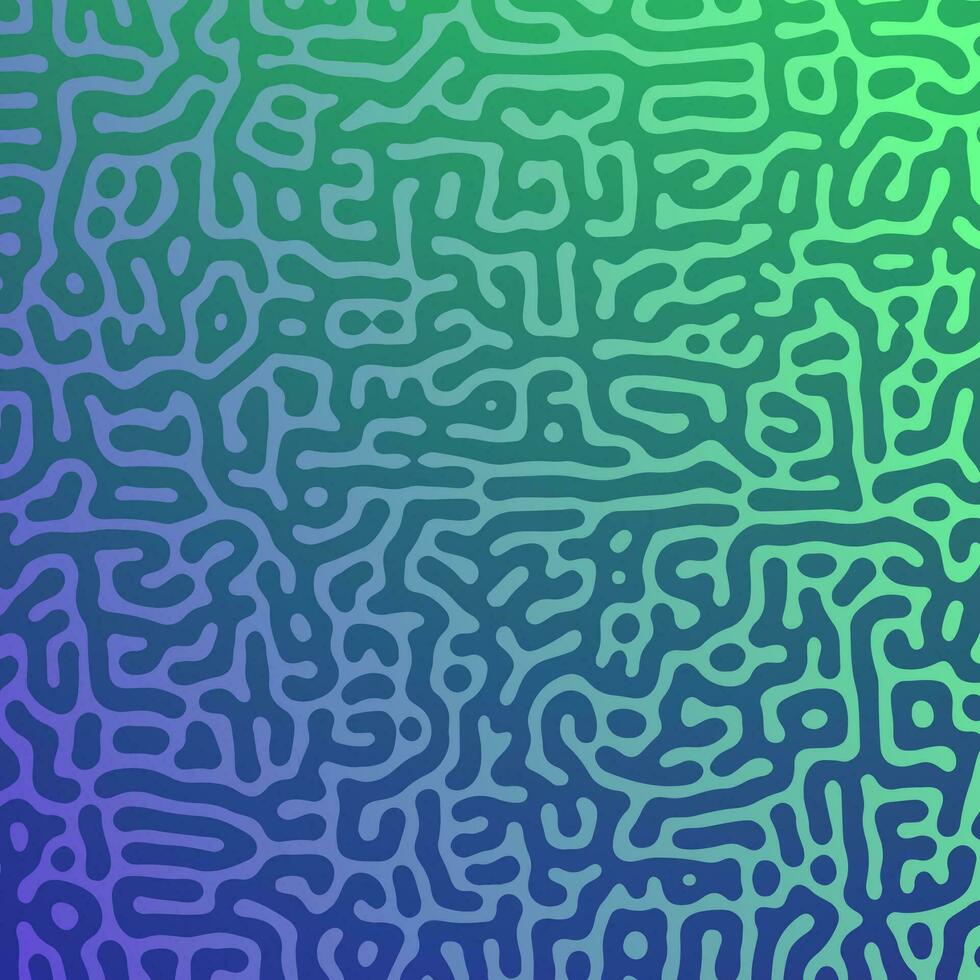 Green Turing Reaction Gradient Background Abstract Diffusion Pattern With Chaotic Shapes