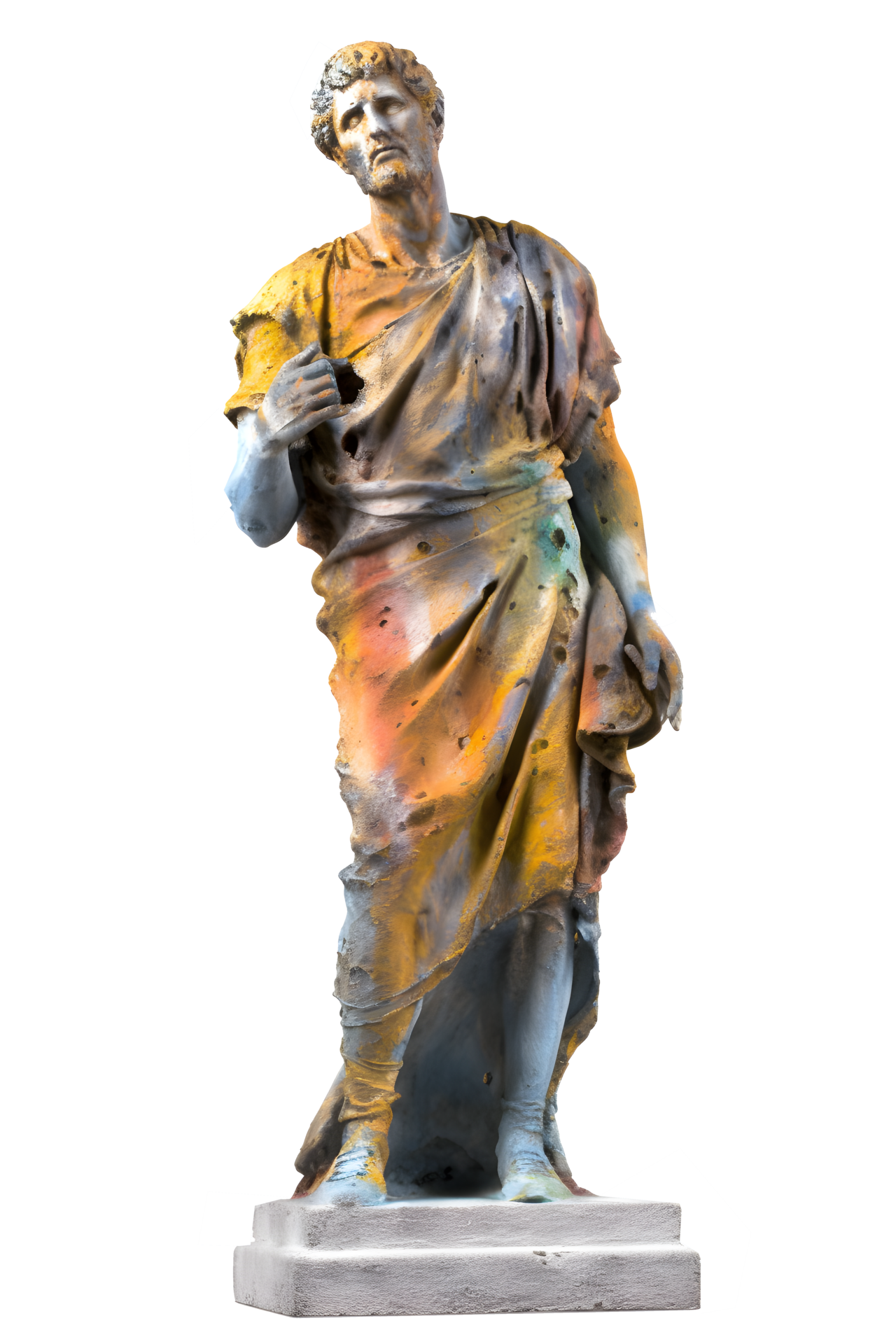 ancient greek philosopher statue isolated on transparent background ...