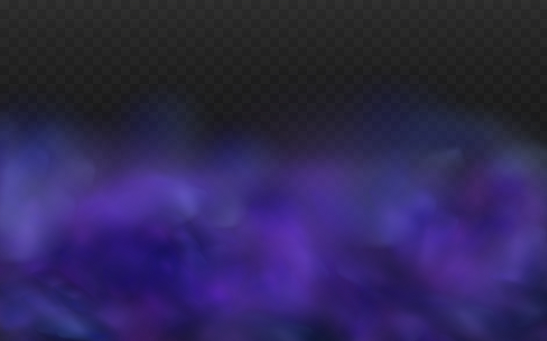 Realistic scary mystical fog in night Halloween. Purple poisonous gas, dust and smoke effect on ...