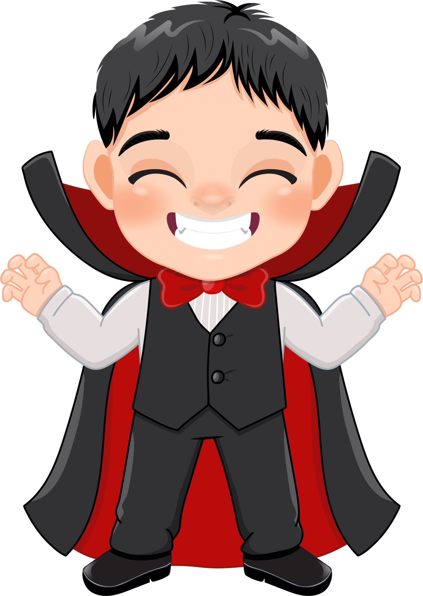 Víspera de Todos los Santos día con linda chico vestir drácula disfraz dibujos animados ...