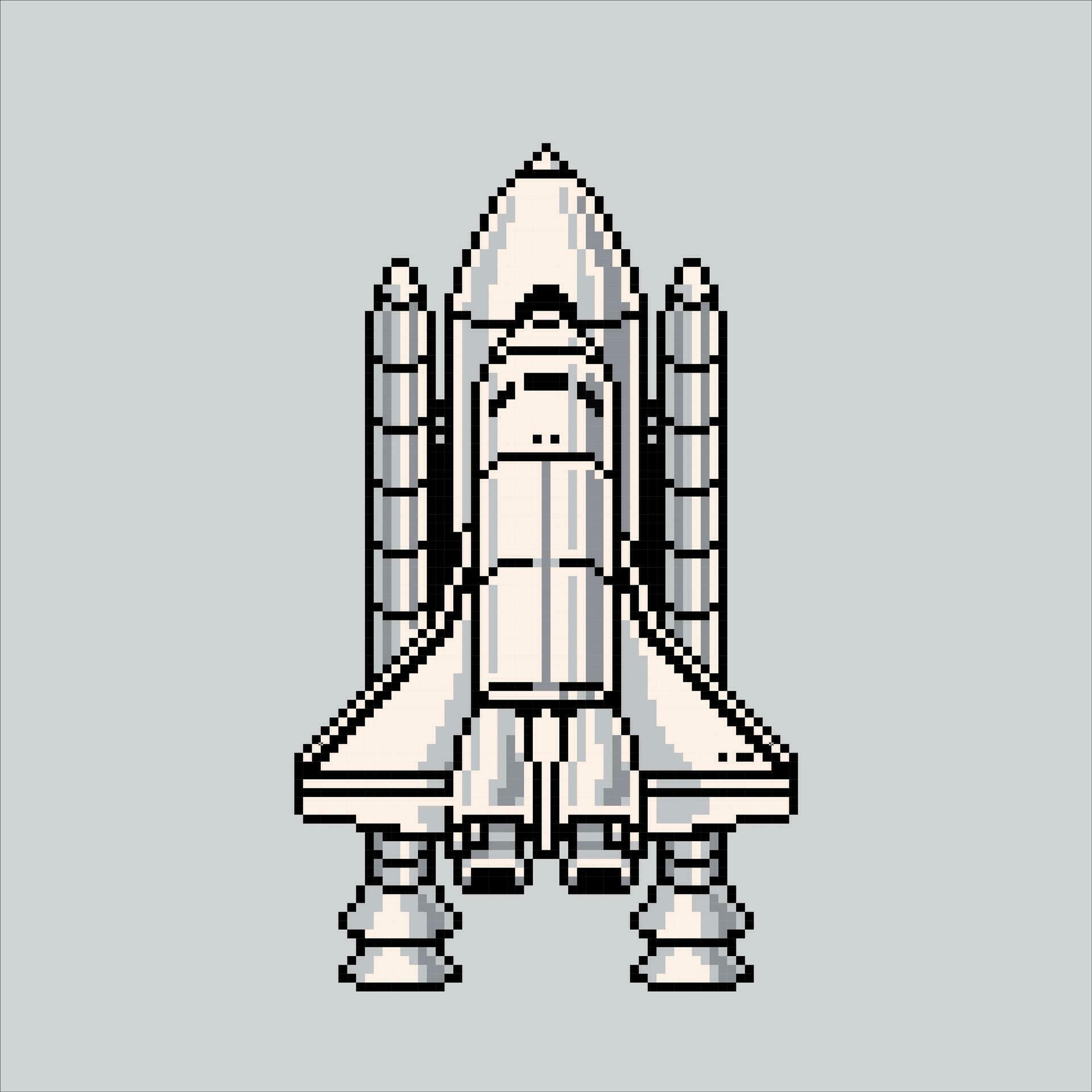 Pixel art illustration Space plane. Pixelated Spaceship.Space Plane ...