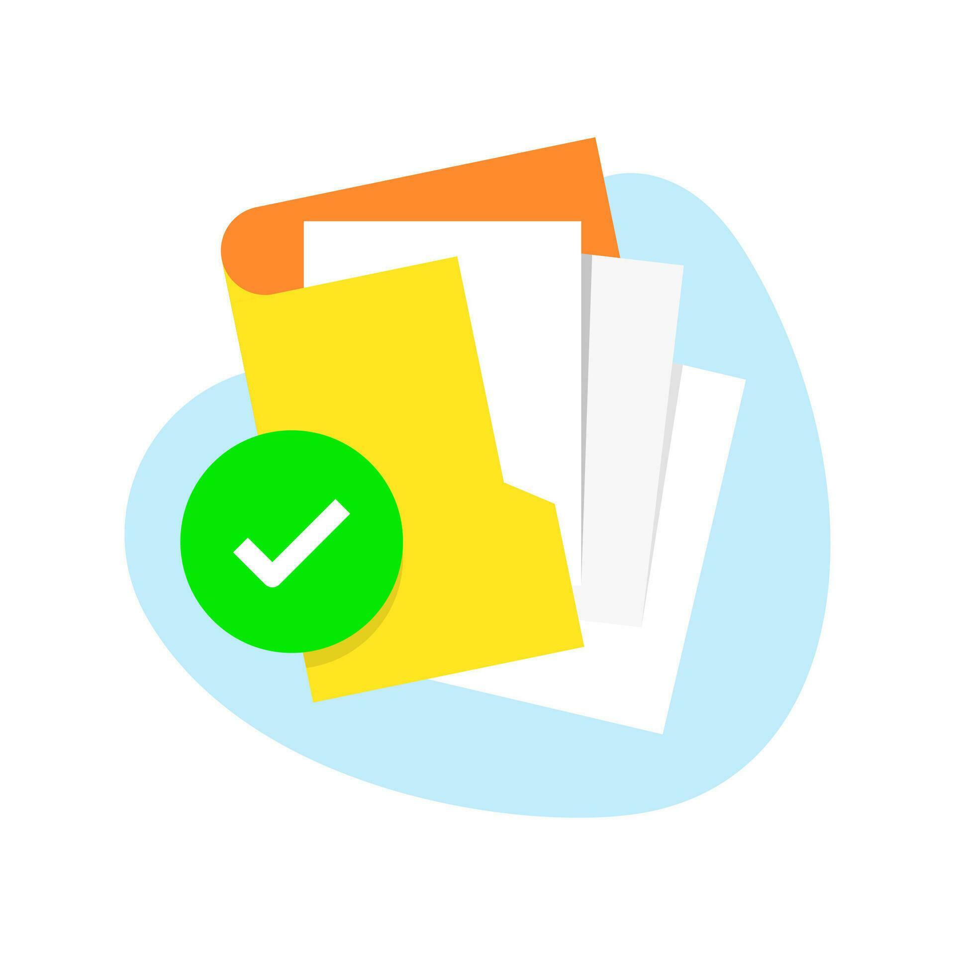 Done, file has been processed, document is ready concept illustration ...