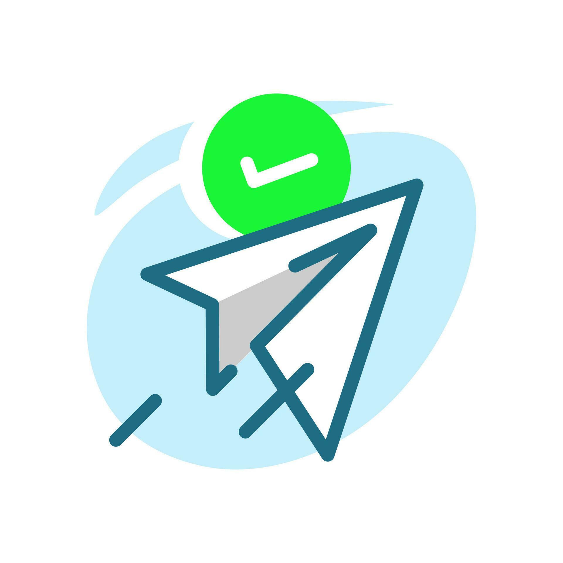 successfully sent message concept illustration flat design vector eps10. simple and modern ...