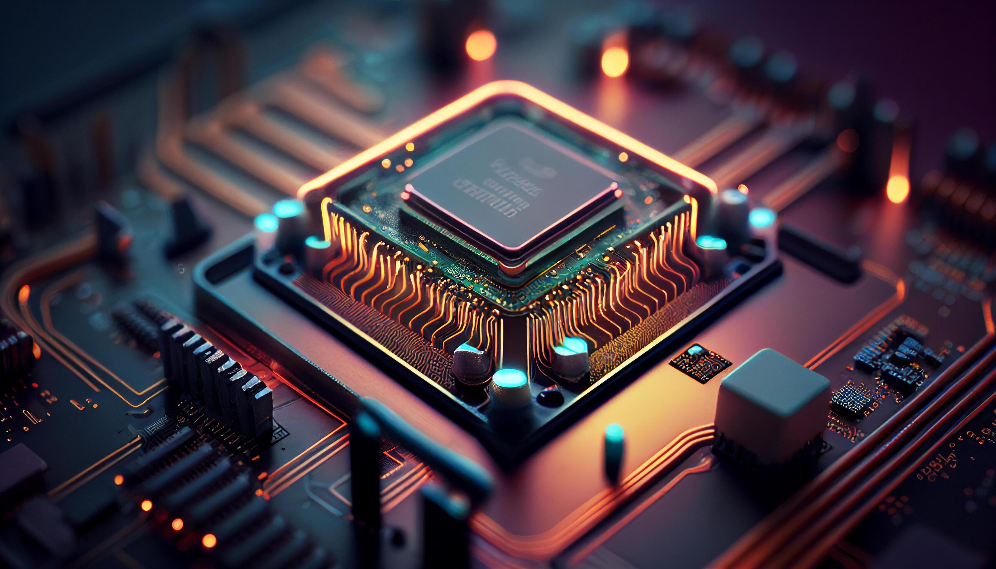 Microchip Cpu Technology Circuit Board Background Futuristic Chip