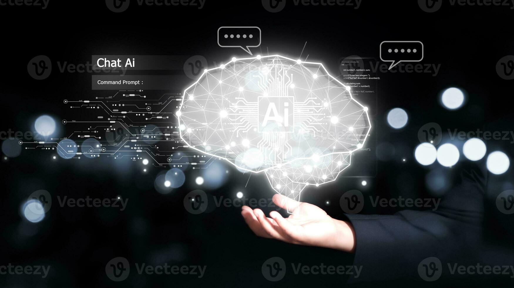 Chat with AI, Artificial Intelligence. man using technology smart robot AI, artificial ...