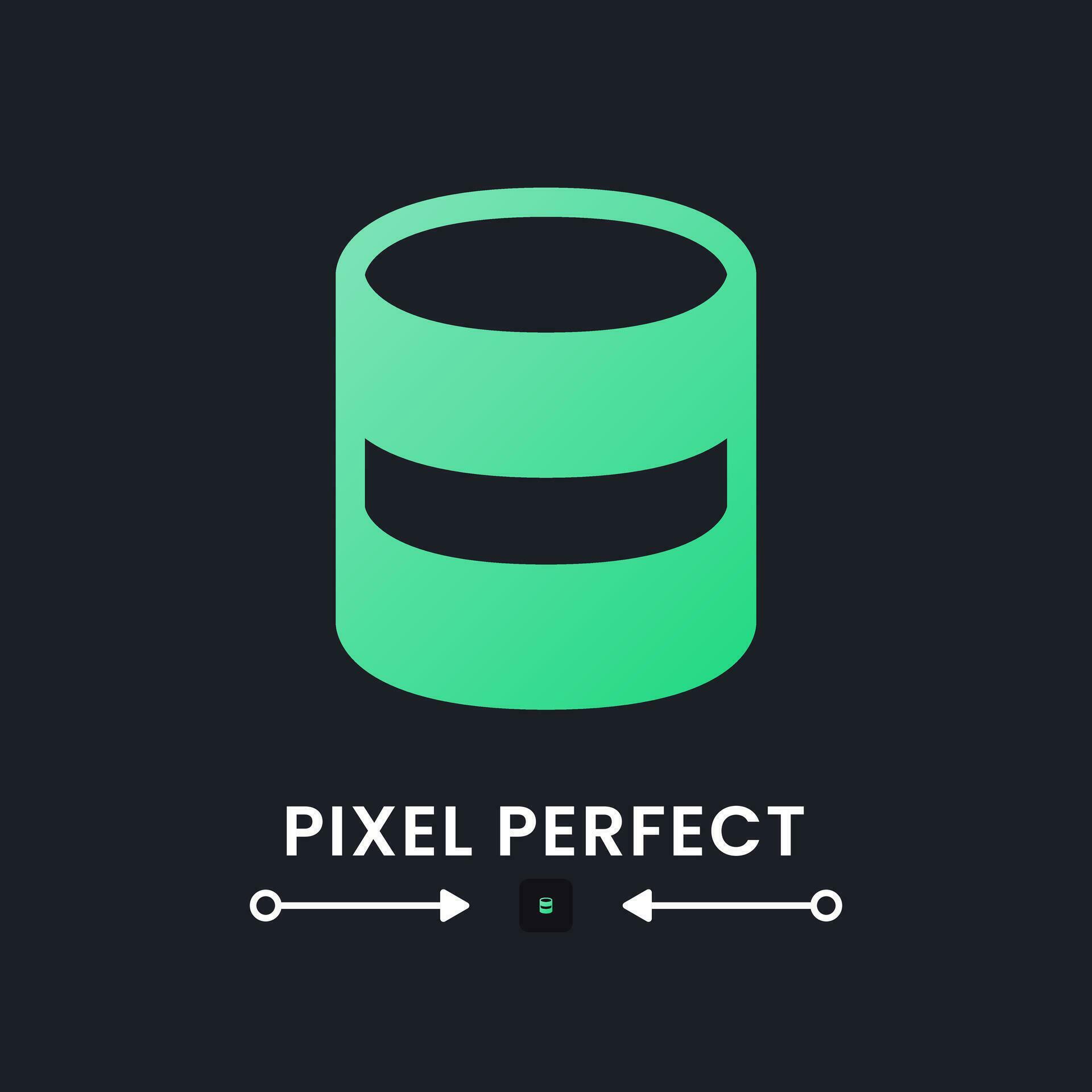 Database green solid gradient desktop icon on black. Data storage. Cloud computing. Backup and ...