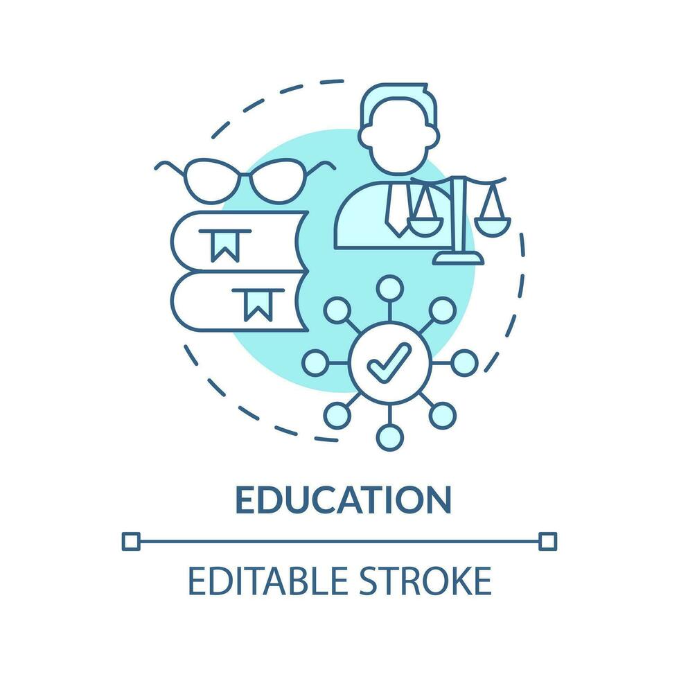 Education Turquoise Concept Icon Attorney Degree For Work Effective
