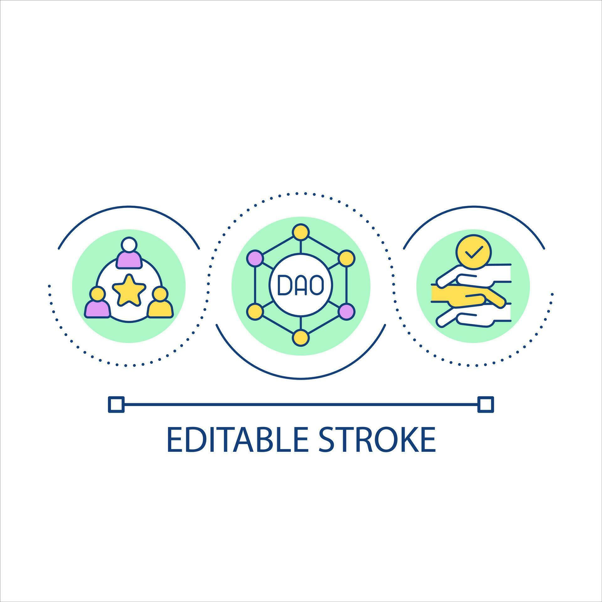 Dao Network Development Loop Concept Icon Decentralized Organization Of Online Business