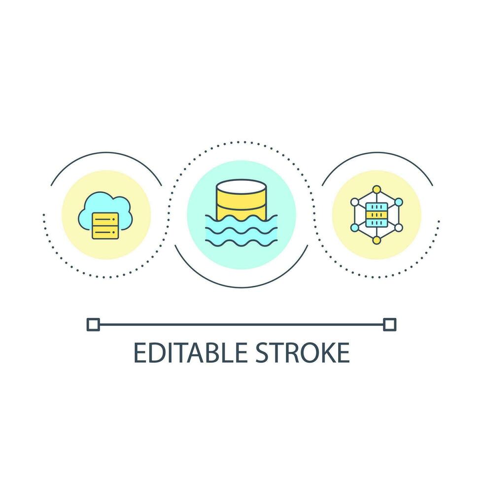 Data Lake Architecture Loop Concept Icon Centralized Repository Big Data Storage Store