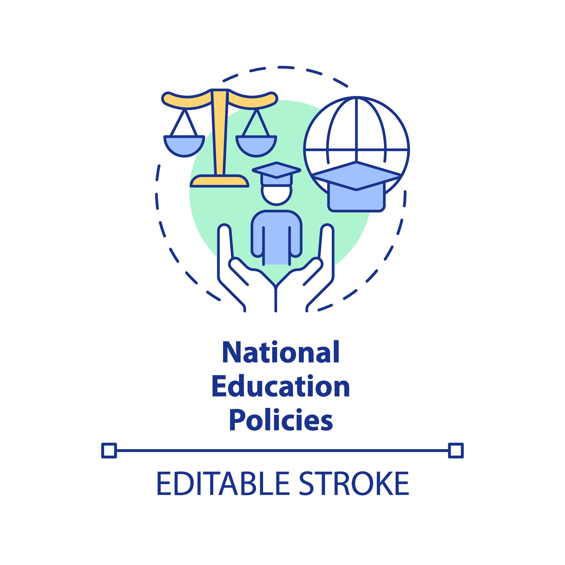 National Education Policies Concept Icon Sustainable Development