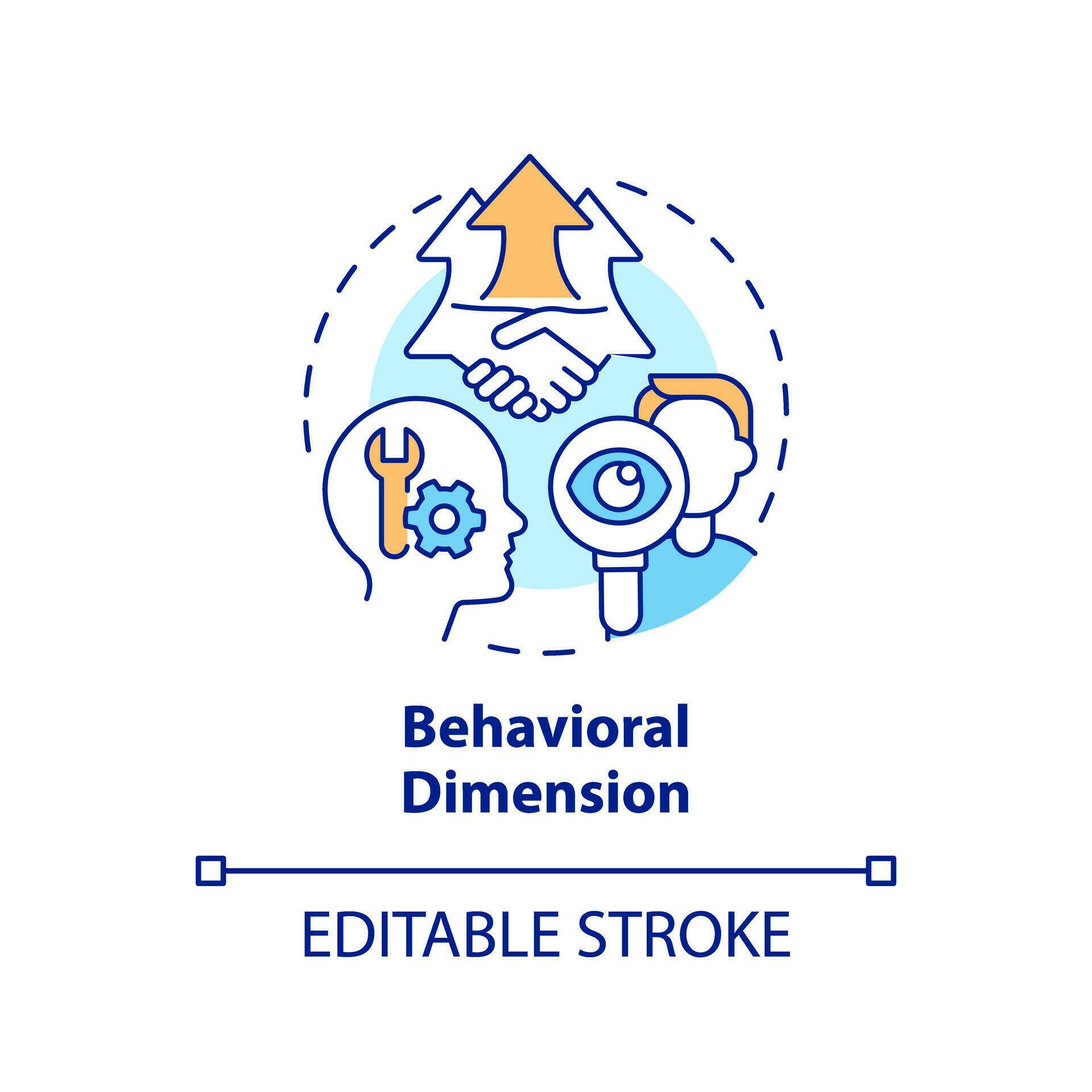 Behavioral dimension concept icon. Psychomotor skills. Global citizen ...