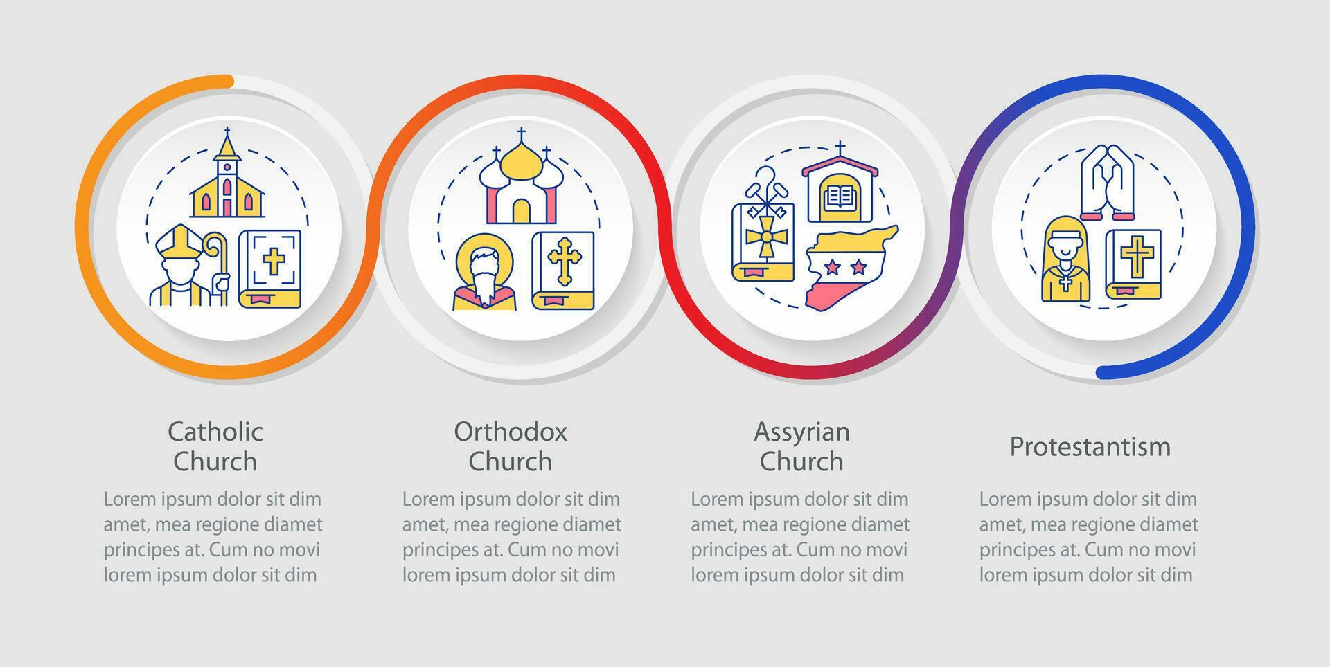 Christian Churches Loop Infographic Template Confessions Data