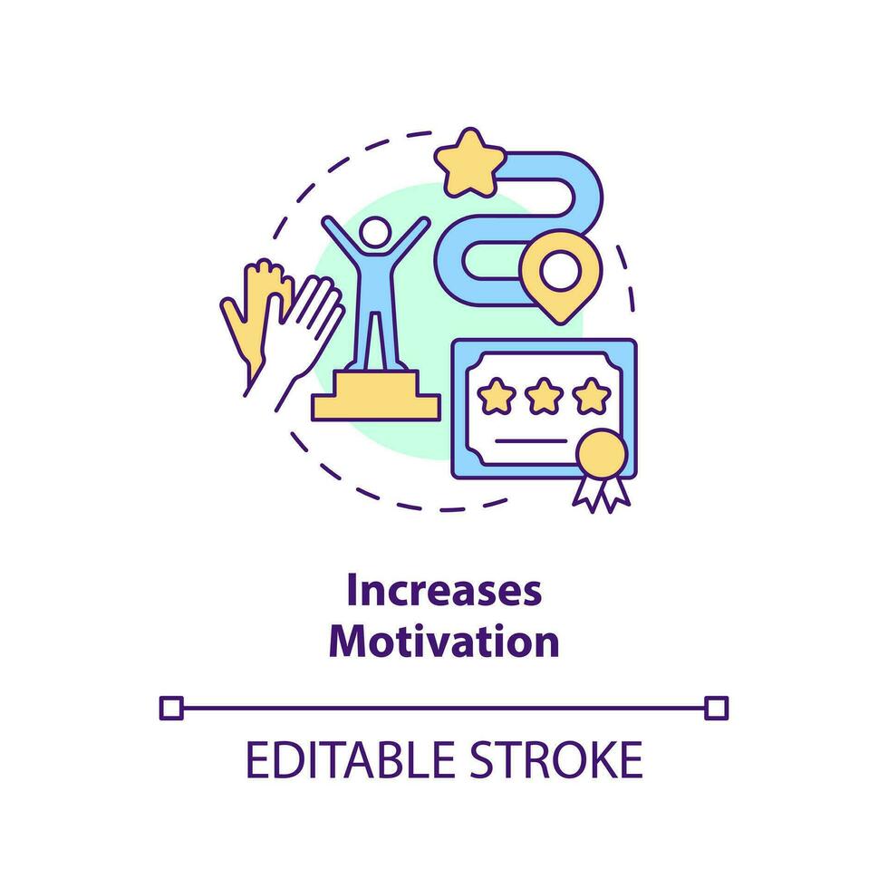 Increase motivation concept icon. Gamification benefits in e learning abstract idea thin line ...