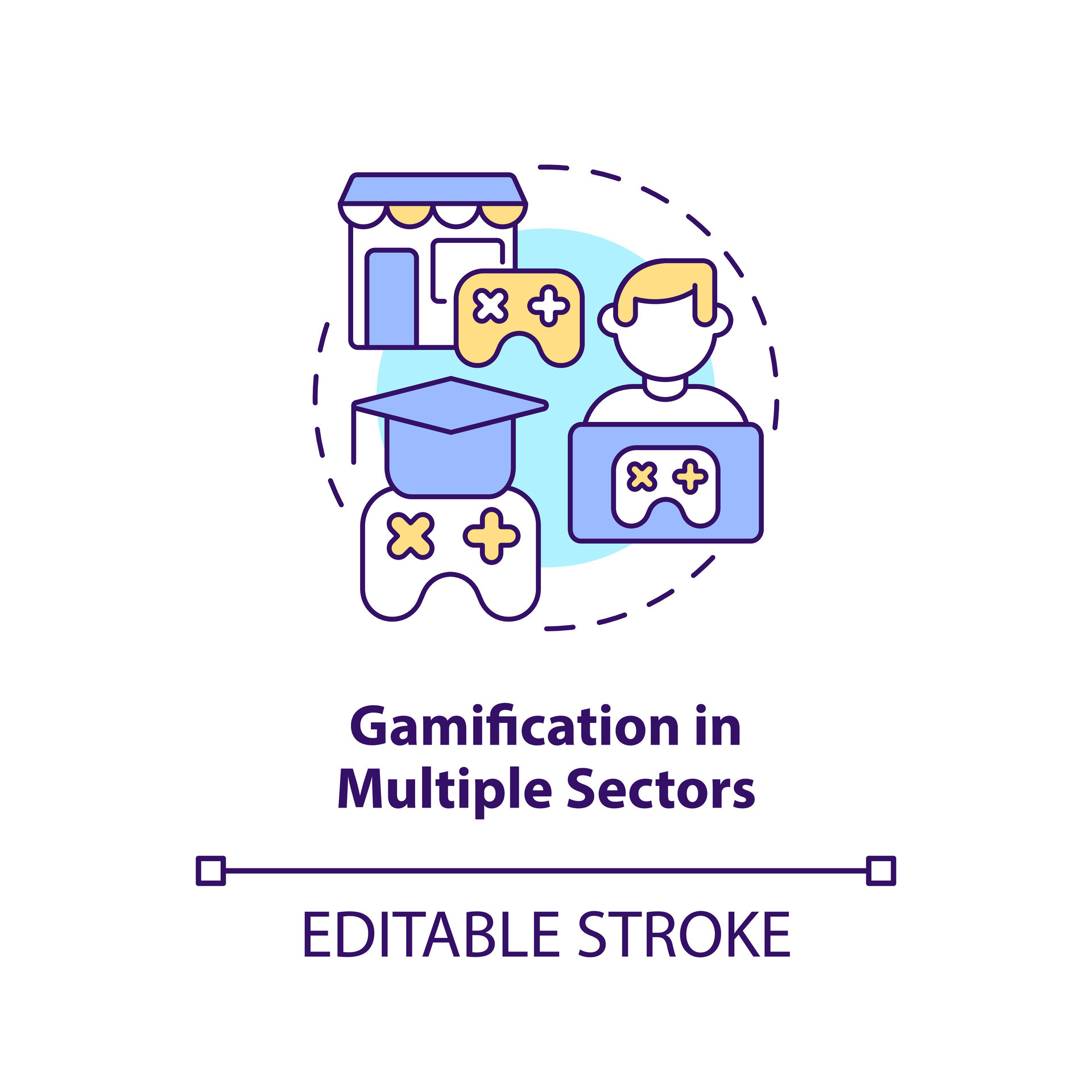 Gamification In Multiple Sectors Concept Icon Motivational Design Trend Abstract Idea Thin Line