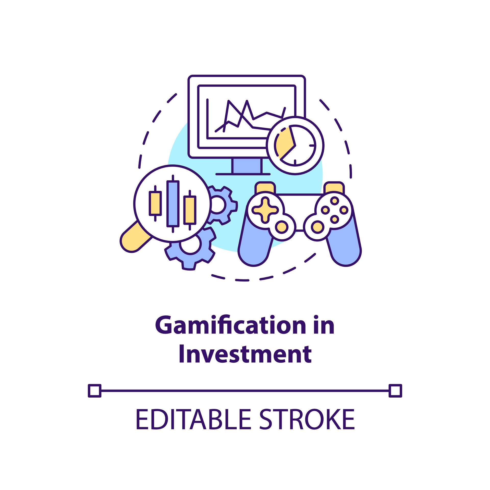 Gamification In Investment Concept Icon Motivational Design Trend Abstract Idea Thin Line