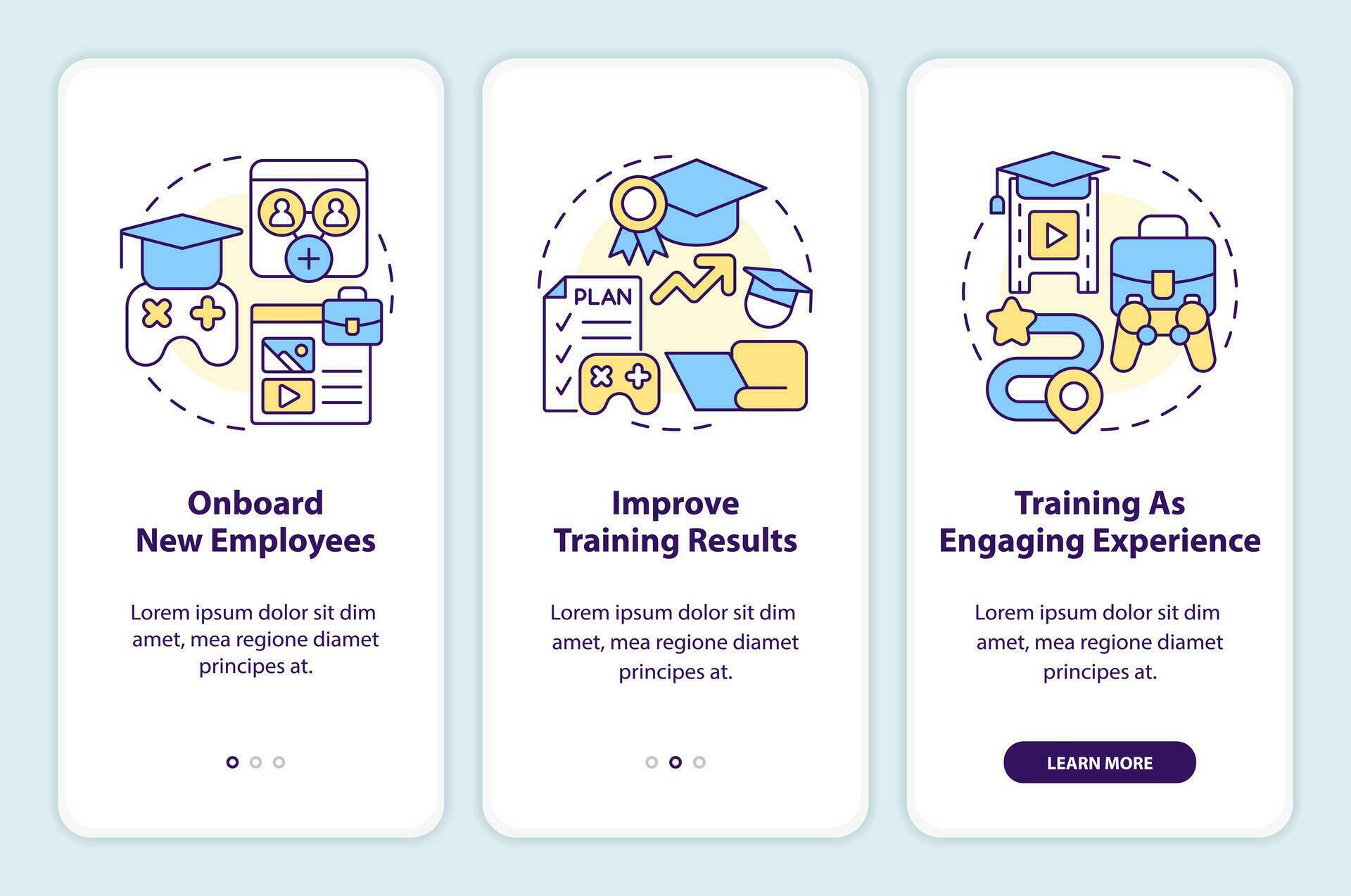 Gamification in corporate training onboarding mobile app screen ...