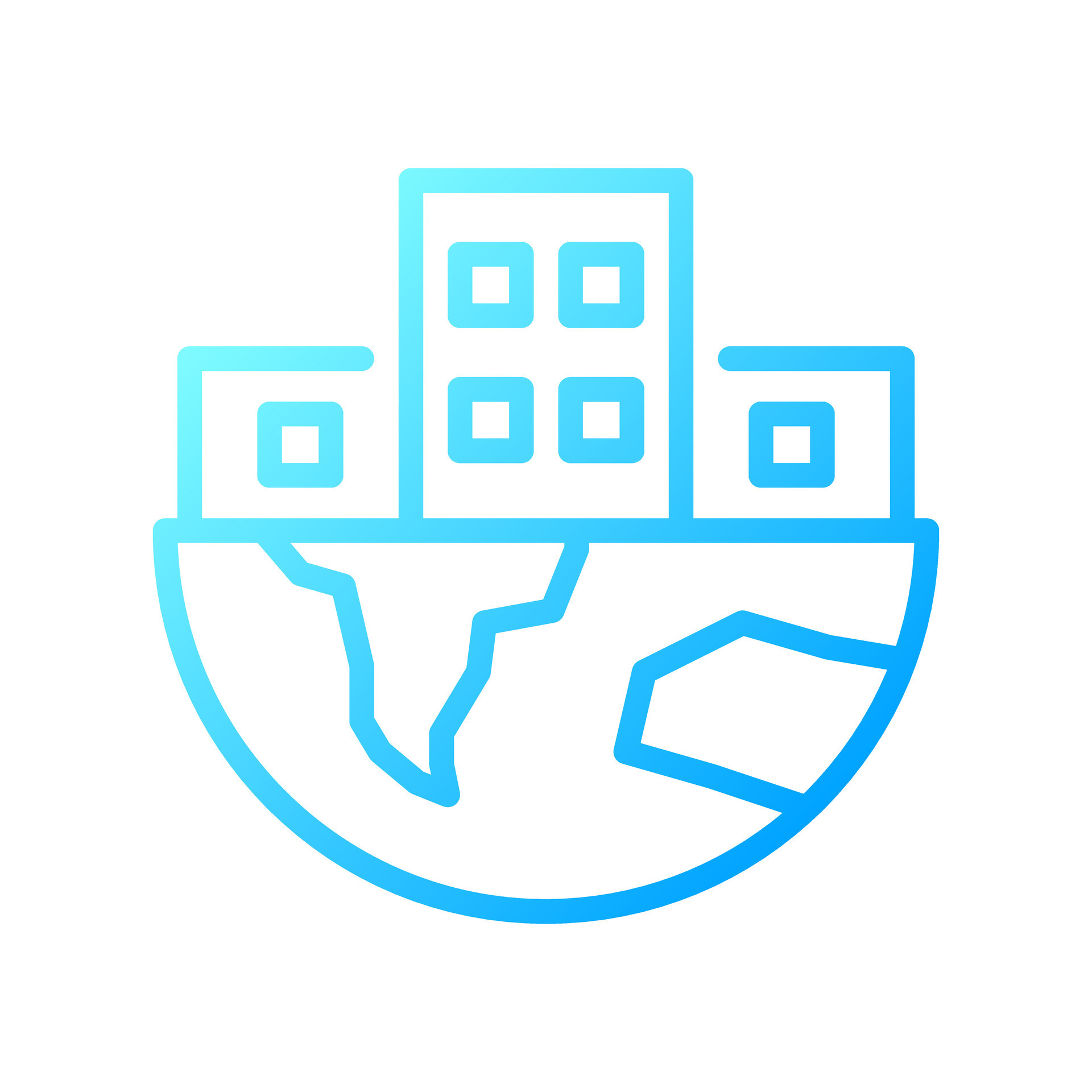 Global infrastructure pixel perfect gradient linear vector icon. World ... Global infrastructure pixel perfect gradient linear vector icon. World ...