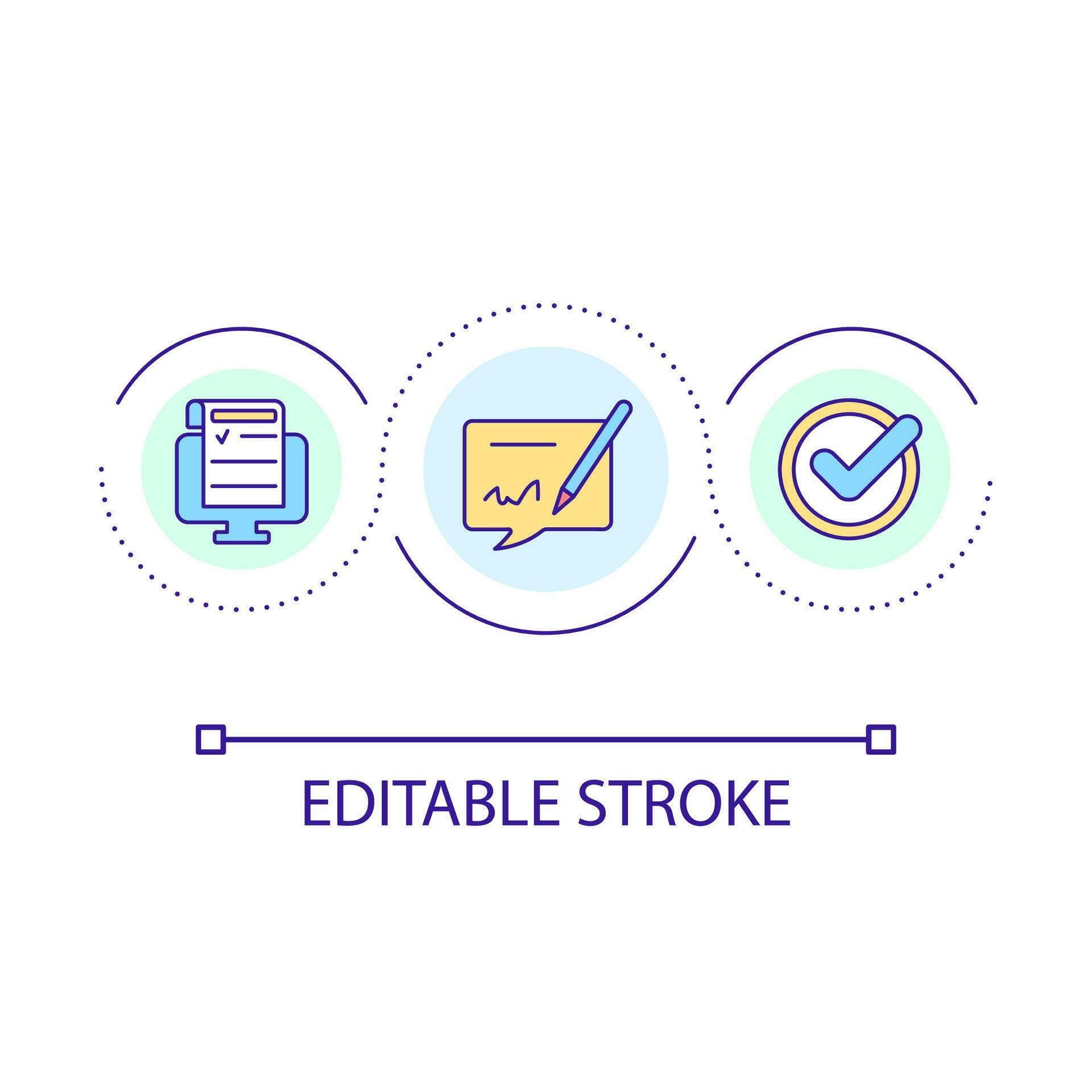 Digital Contract Management Loop Concept Icon E Signatures Business Activities Coordination