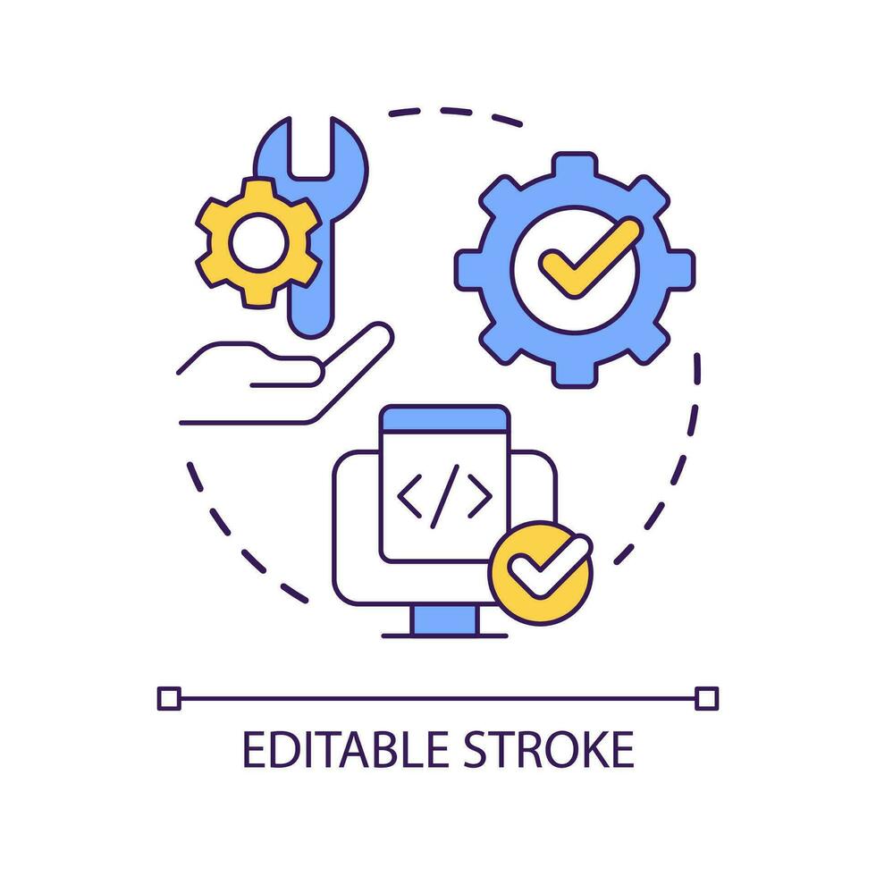 Maintaining Source Code Concept Icon Software Development Process Programming And Coding