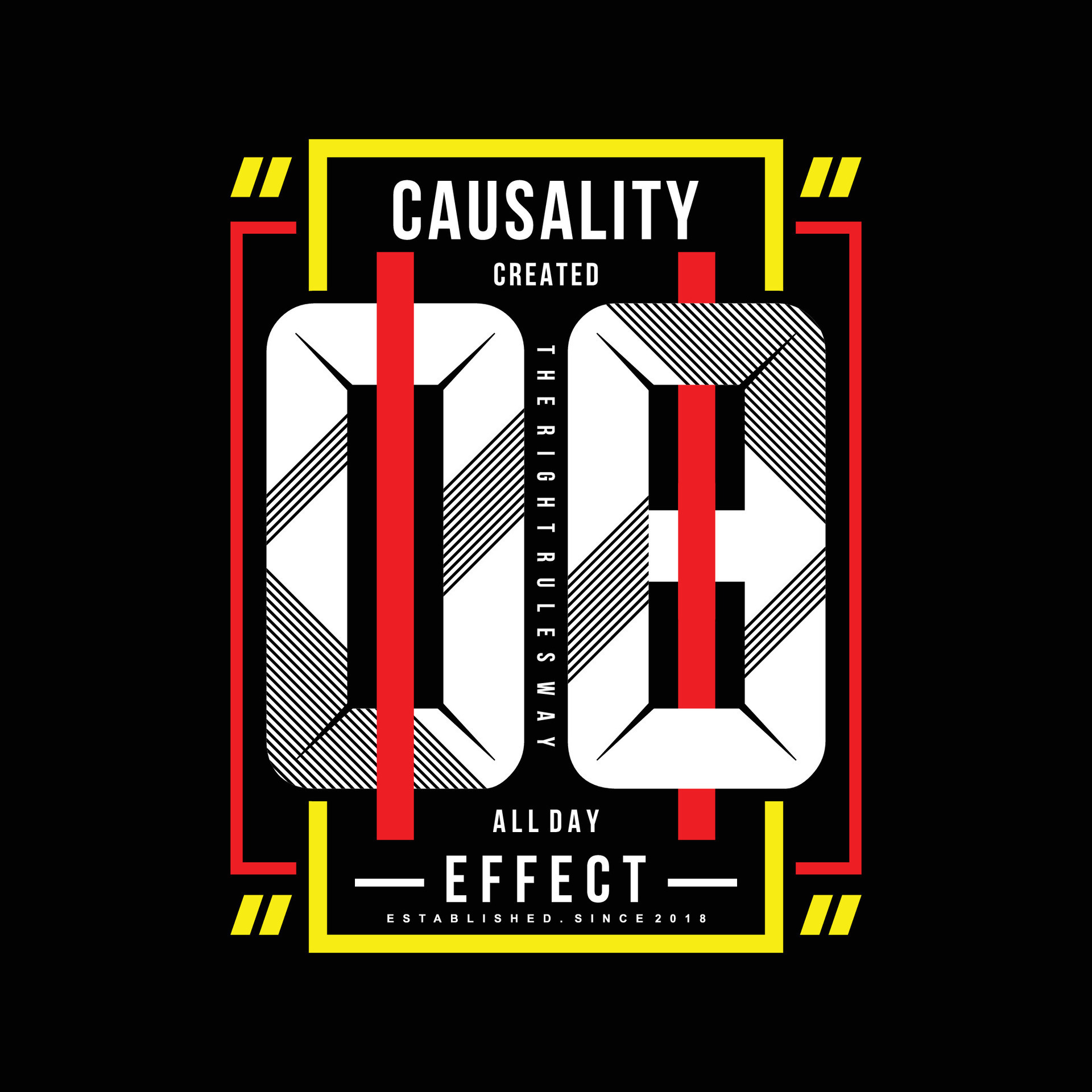 causality effect urban street, graphic design, typography vector illustration, modern style, for ...