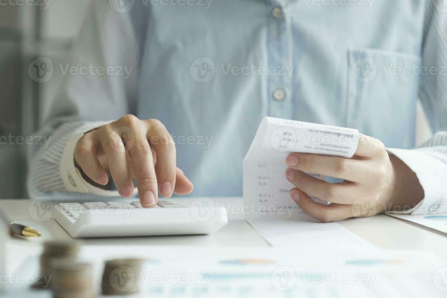 Accountant using calculator for calculate finance report in office ... Accountant using calculator for calculate finance report in office ...