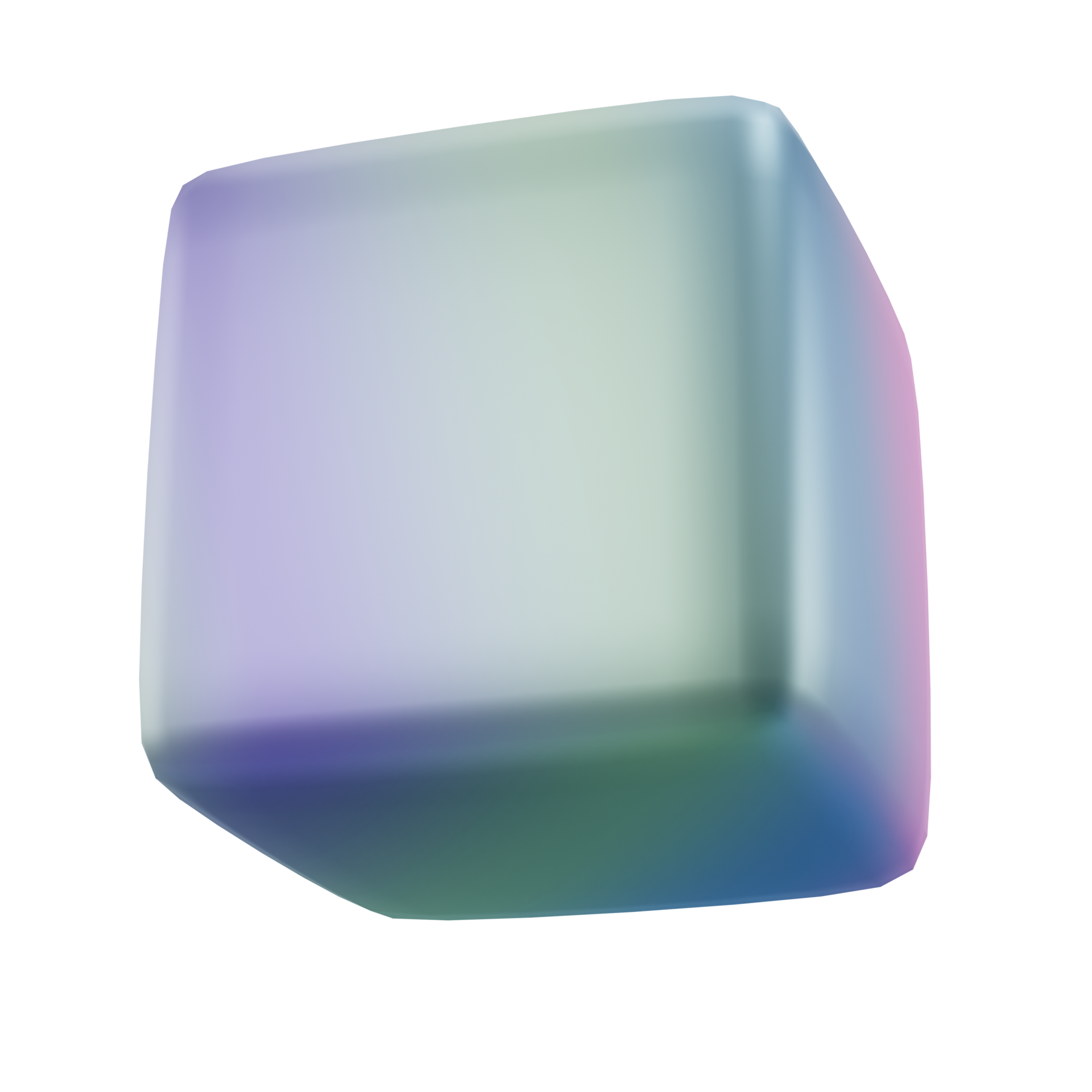 3d Block Object Metal Cube Abstract Geometric Shape Realistic Glossy Gradient Luxury Template