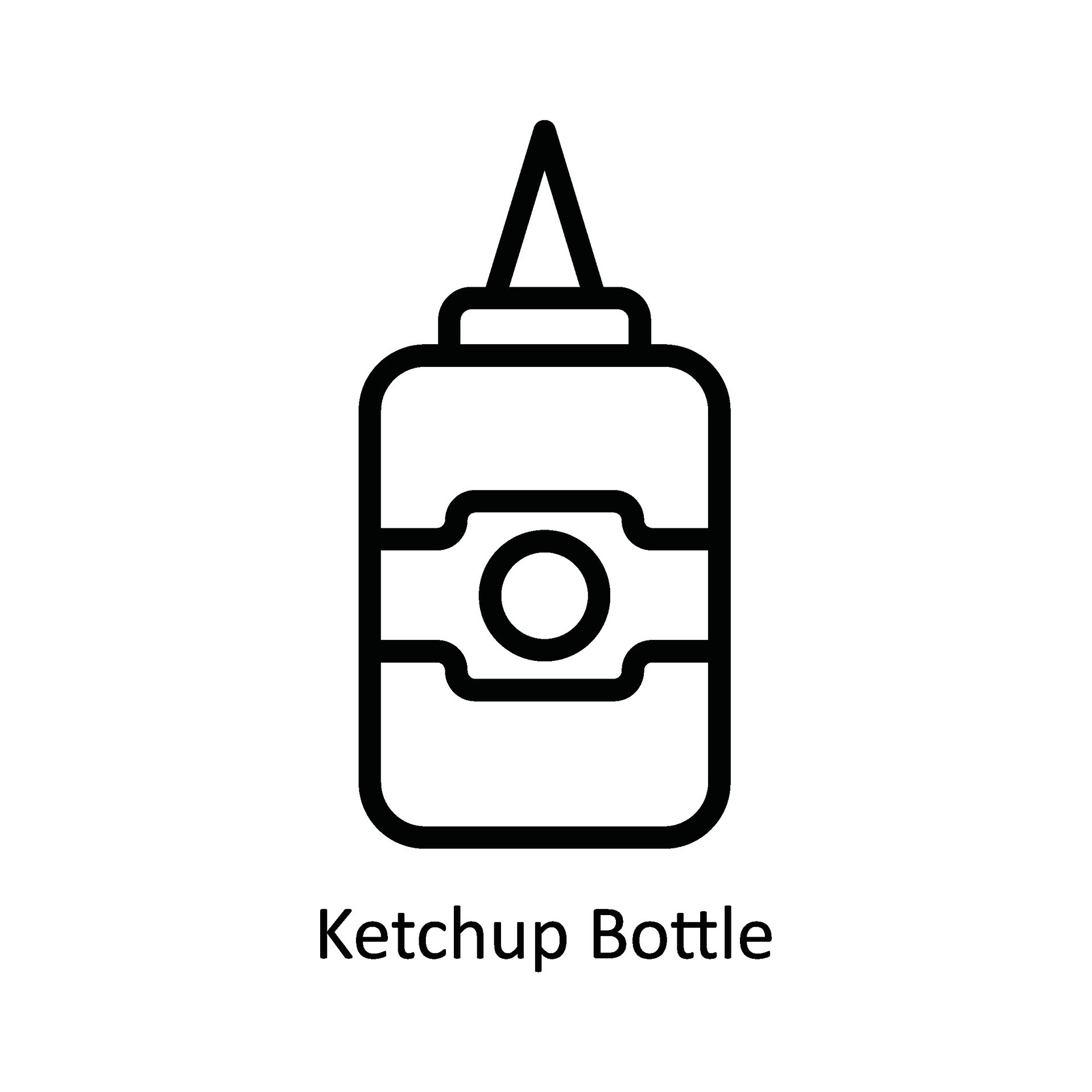 Ketchup Bottle Vector Outline Icon Design Illustration Kitchen And Home Symbol On White