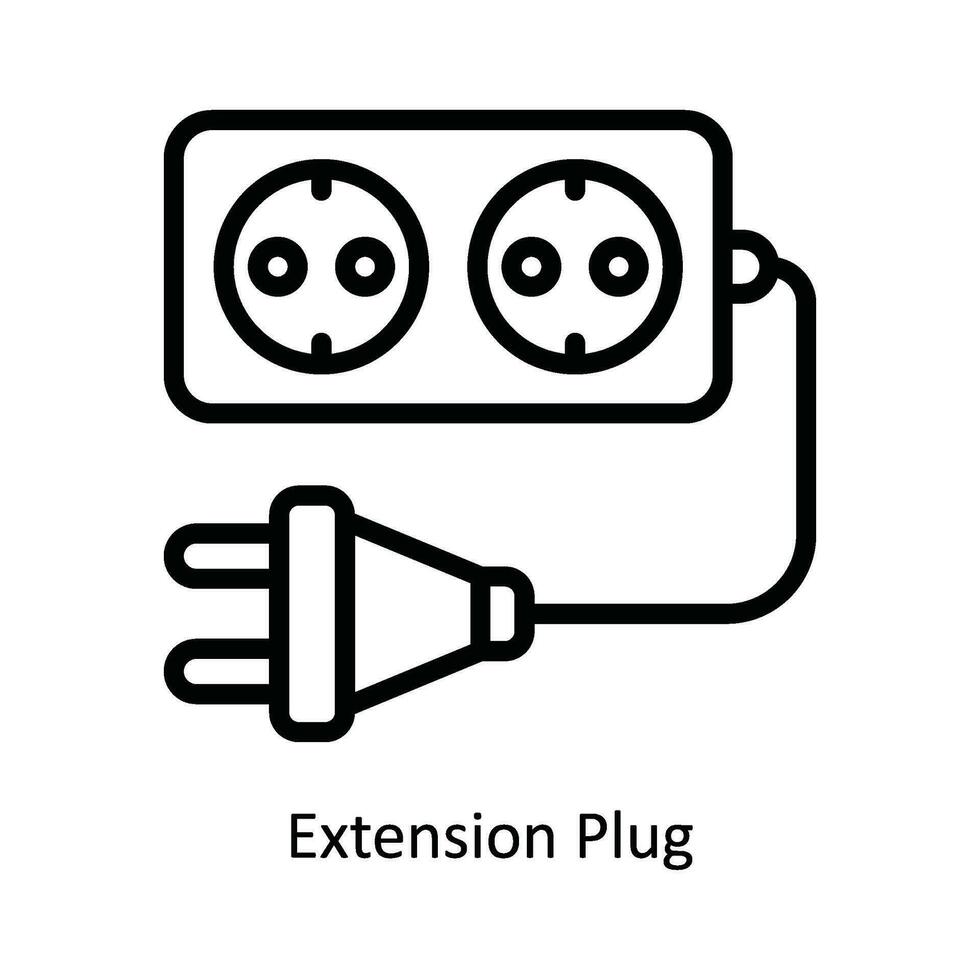 Extension Plug Vector outline Icon Design illustration. Kitchen and ... Extension Plug Vector outline Icon Design illustration. Kitchen and ...