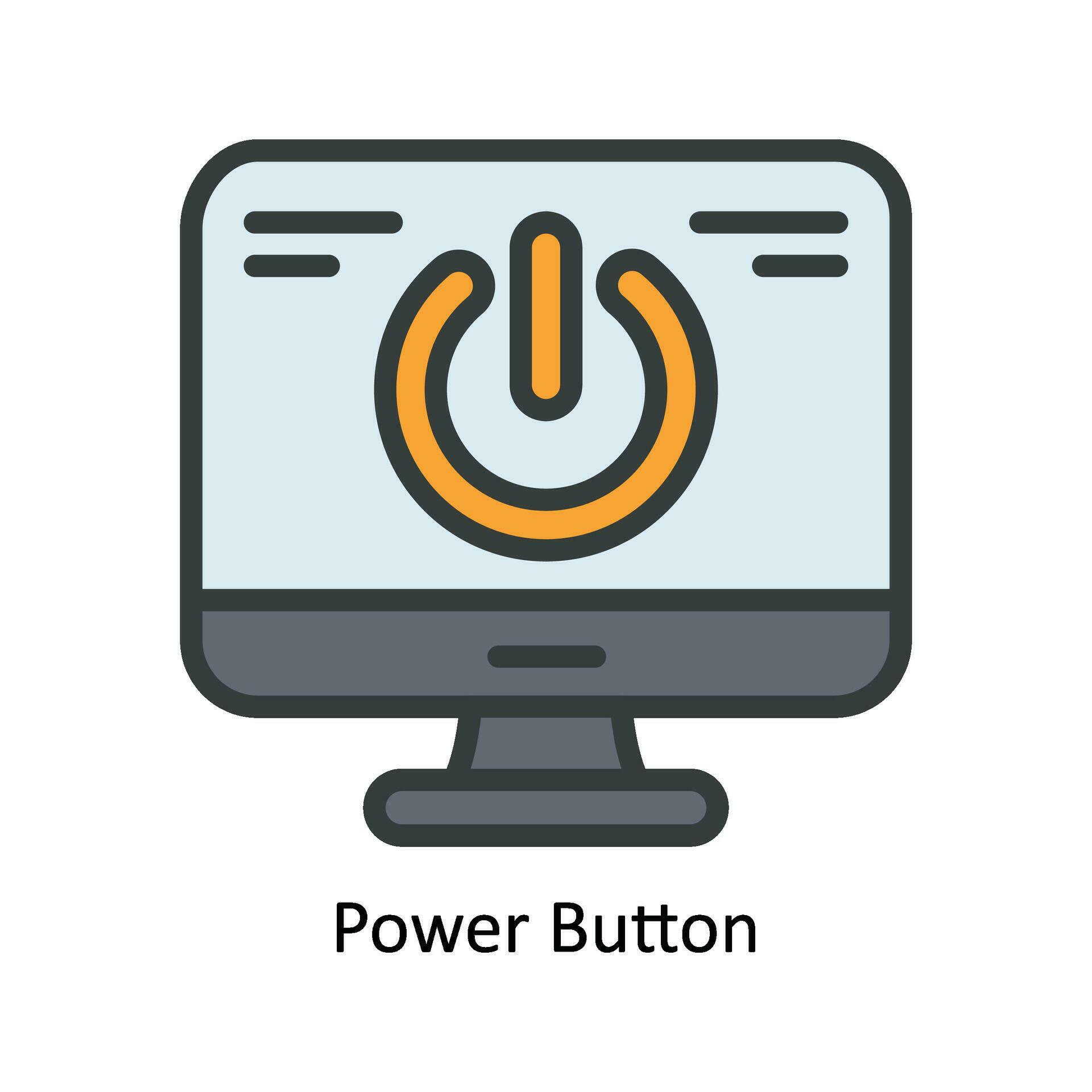Power Button Vector Fill outline Icon Design illustration. Nature and ...
