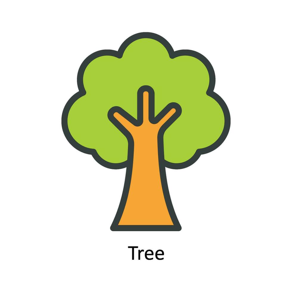 Tree Vector Fill outline Icon Design illustration. Nature and ecology ...
