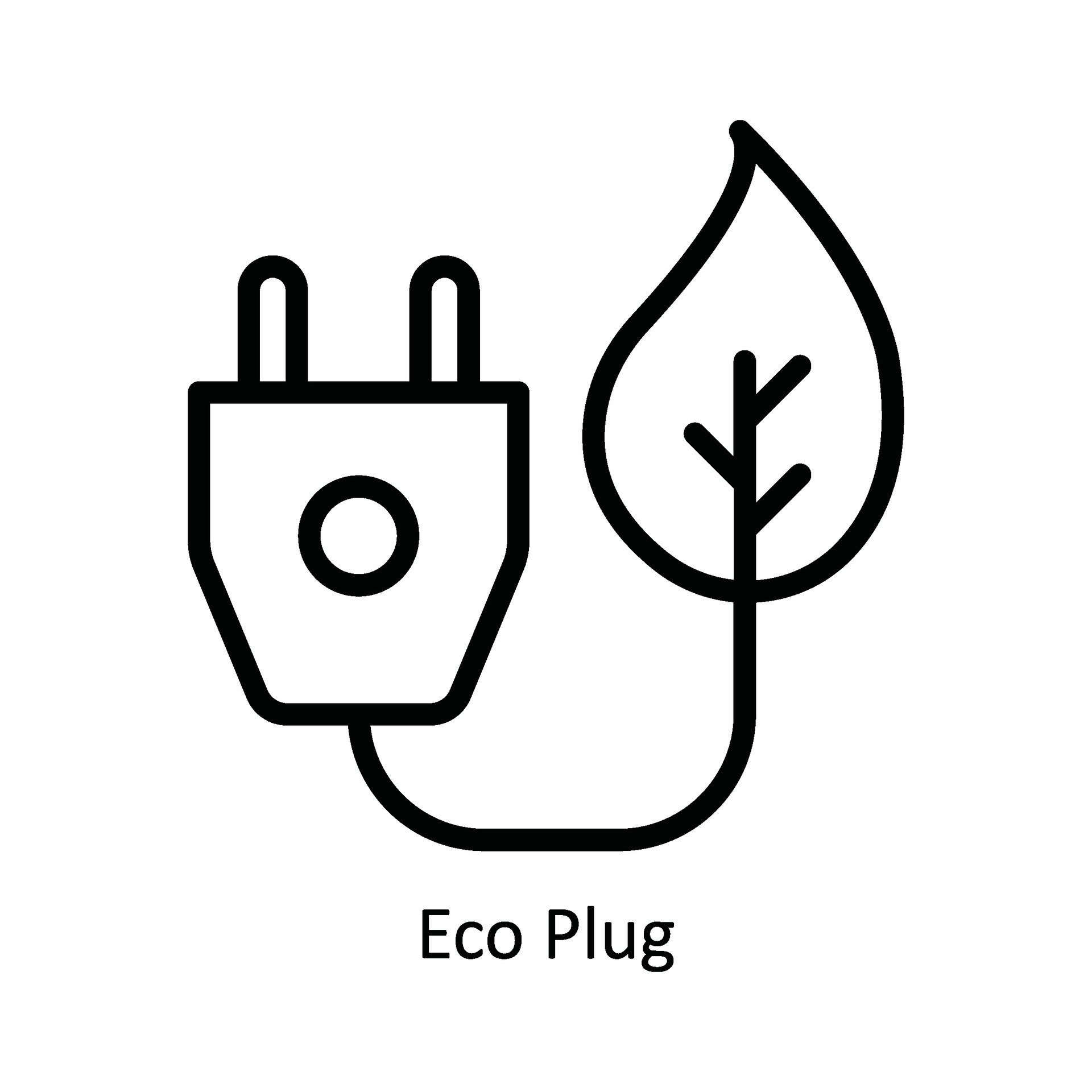 Eco Plug Vector outline Icon Design illustration. Nature and ecology ... Eco Plug Vector outline Icon Design illustration. Nature and ecology ...