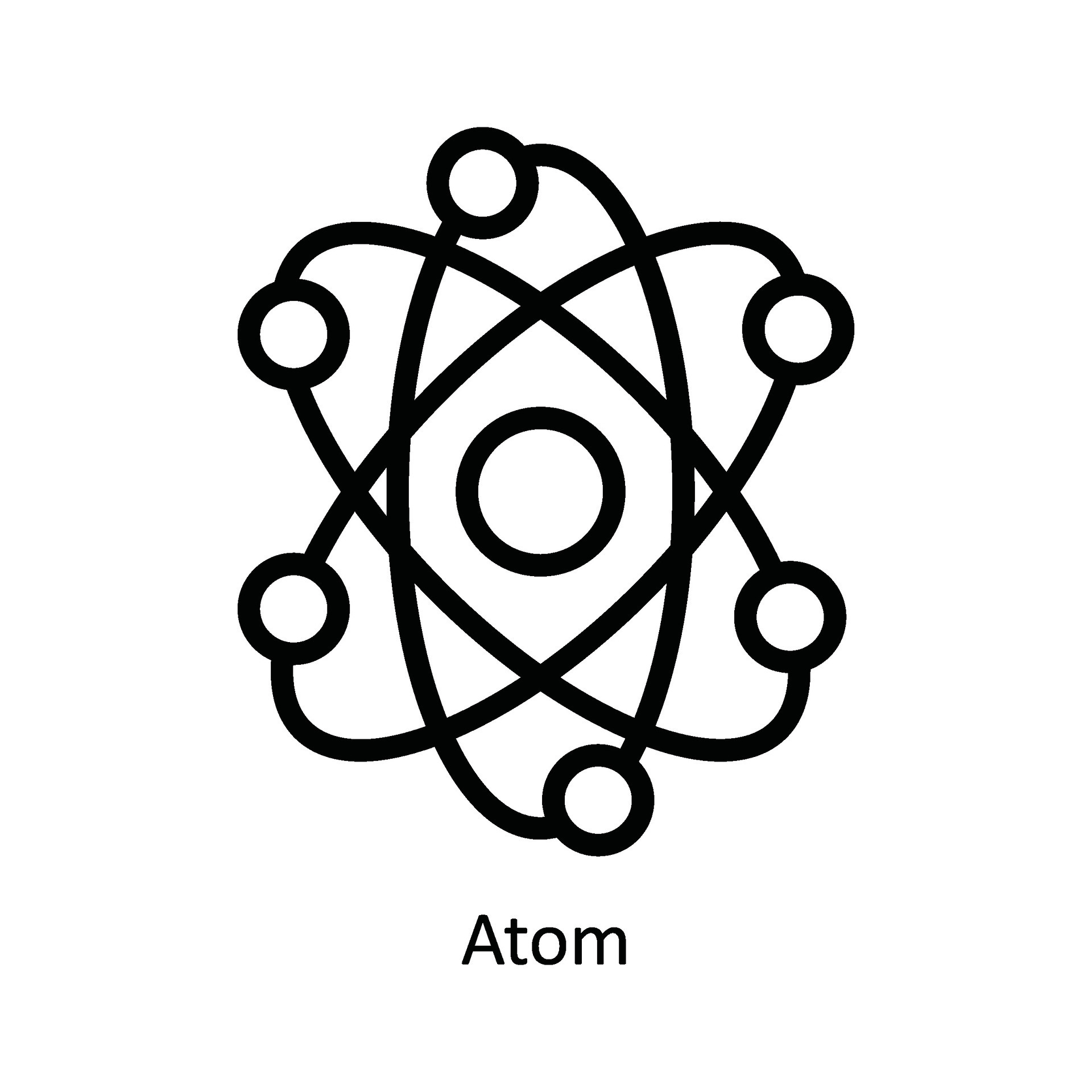 Atom Vector Outline Icon Design Illustration Nature And Ecology Symbol On White Background Eps