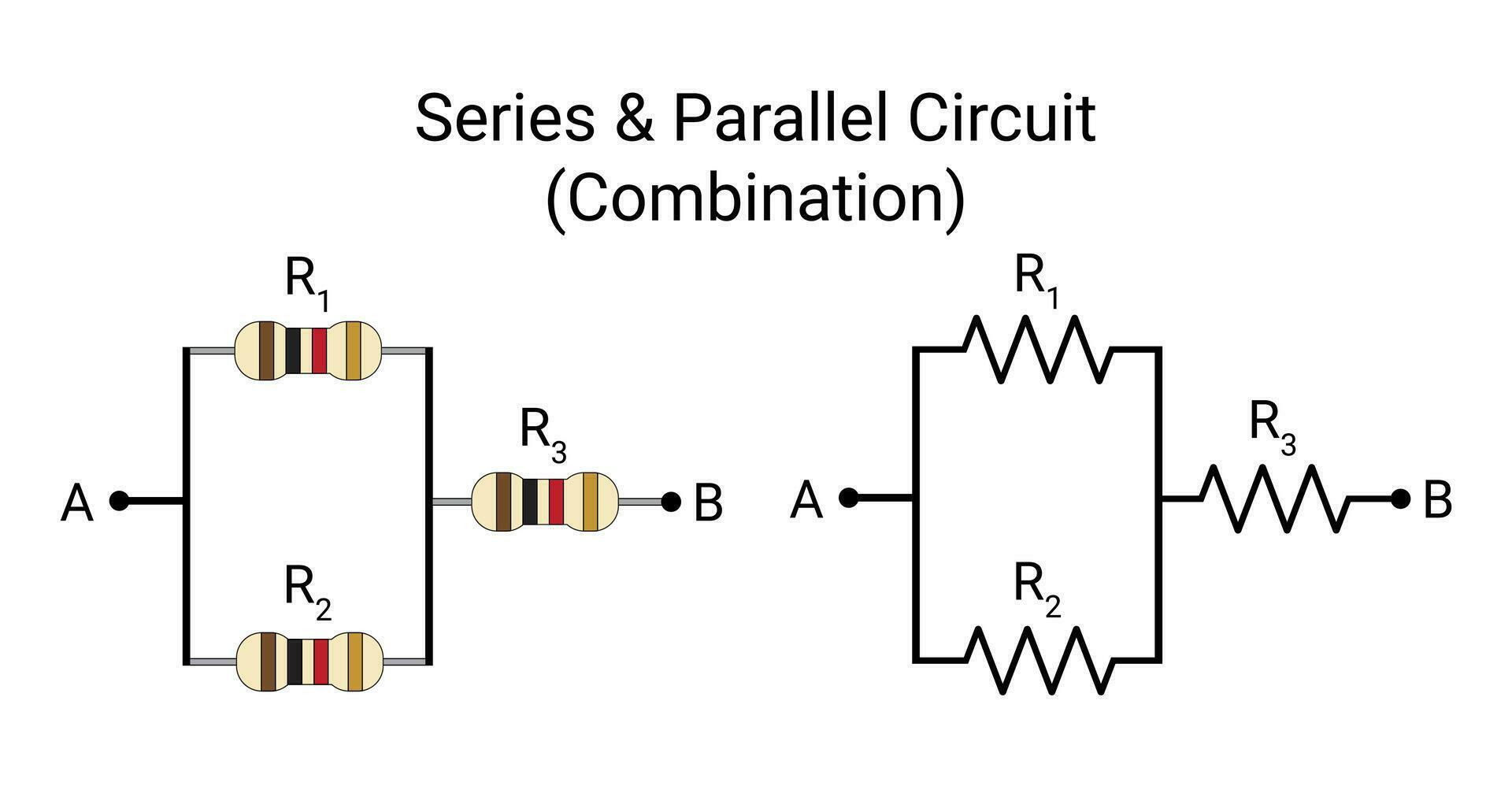 Resistors In Series And Parallel Combinations 26149303 Vector Art At