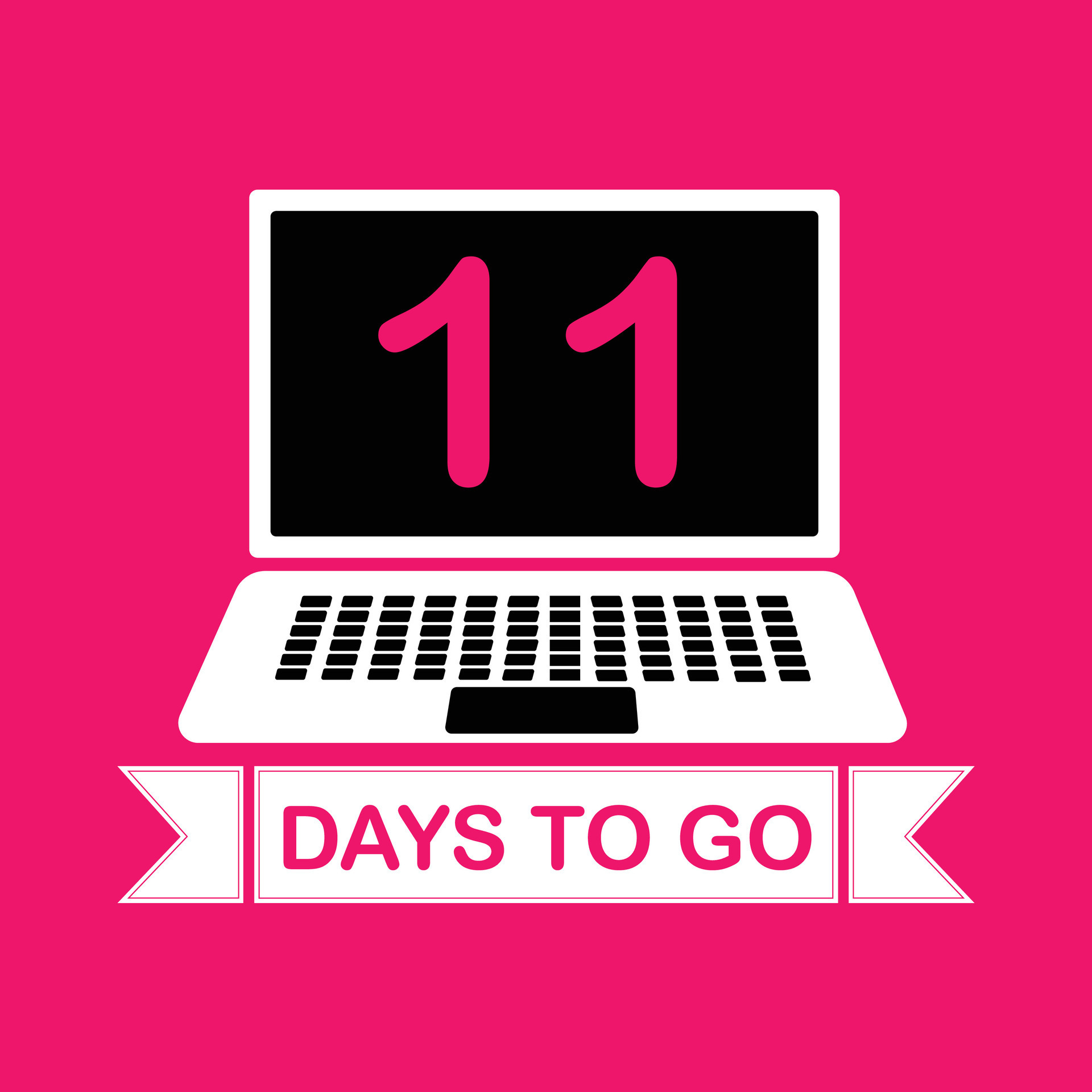 11 days to go, countdown timer icon design 26149528 Vector Art at Vecteezy