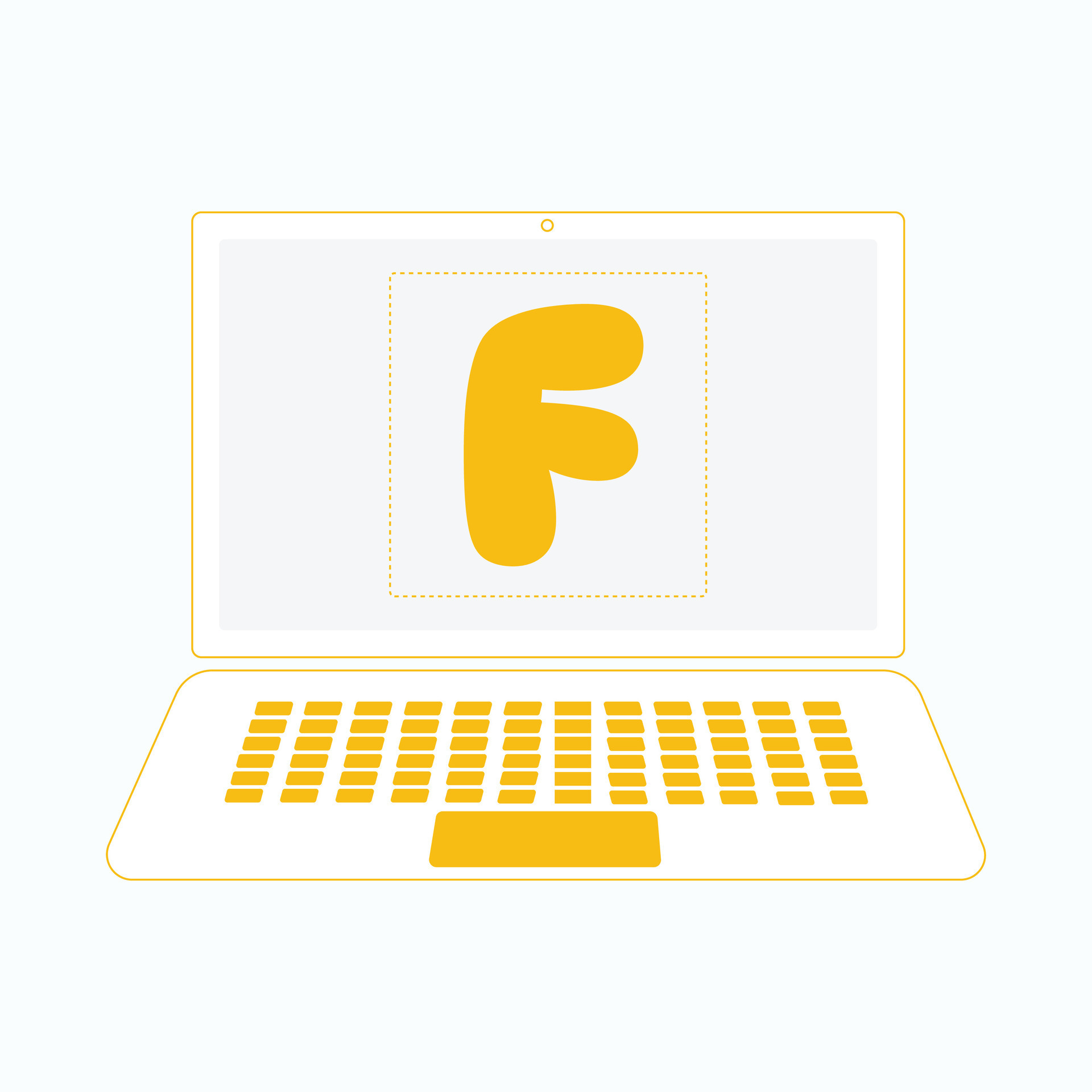 Laptop icon with Alphabet Uppercase F 26149604 Vector Art at Vecteezy