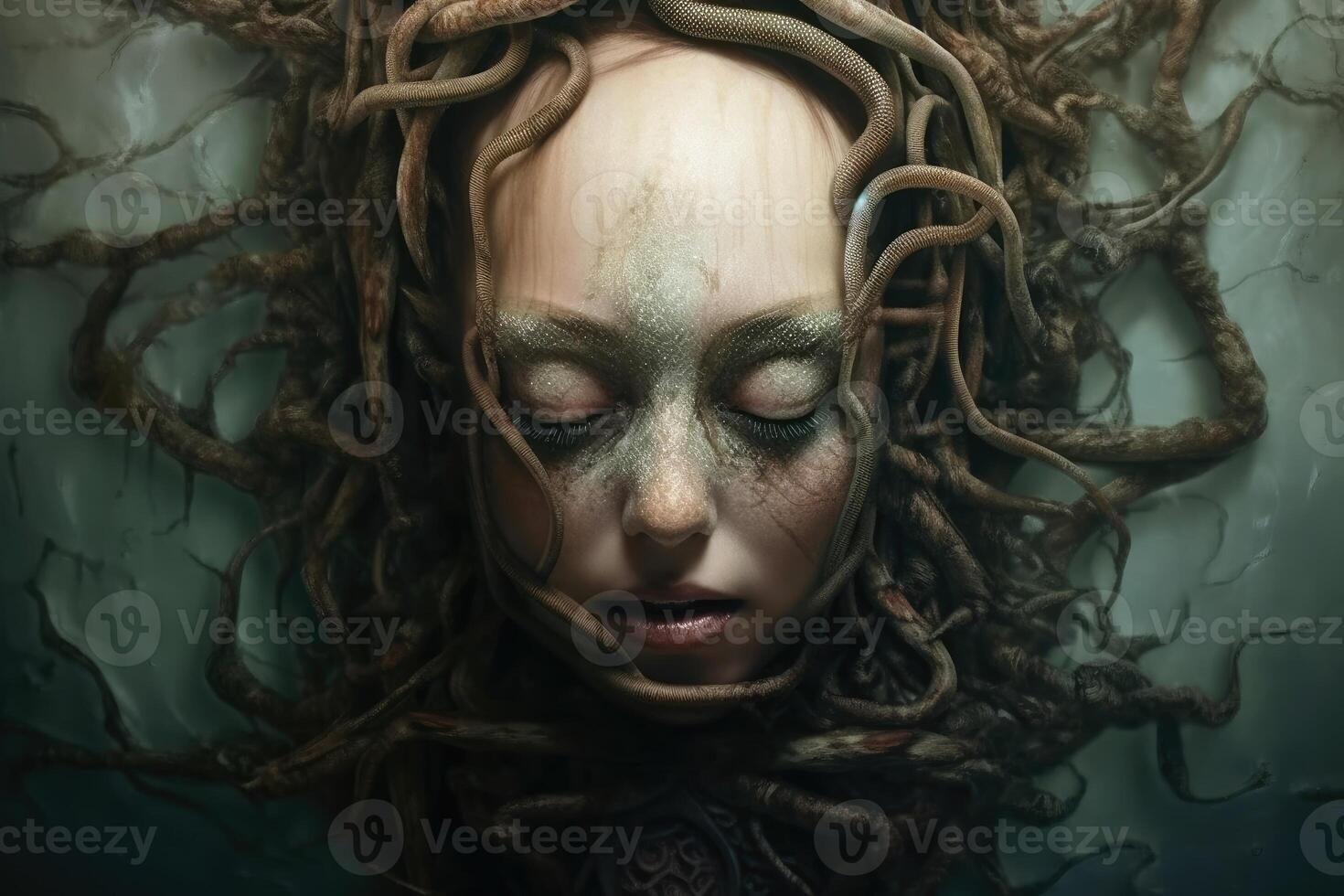 Deeply unsettling surrealist horror portrait created with technology ... Deeply unsettling surrealist horror portrait created with technology ...
