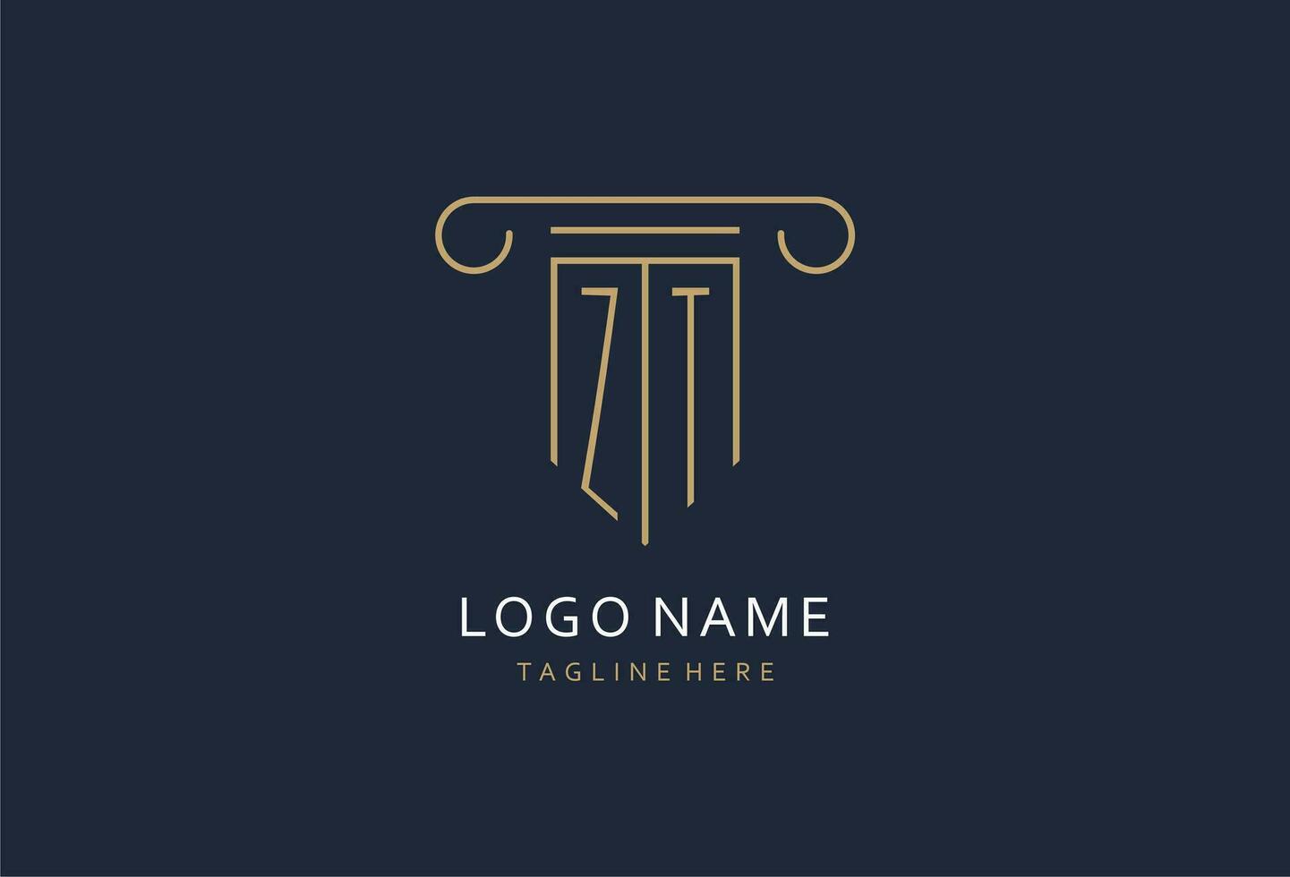 ZT initial with pillar shape logo design, creative monogram logo design ... ZT initial with pillar shape logo design, creative monogram logo design ...