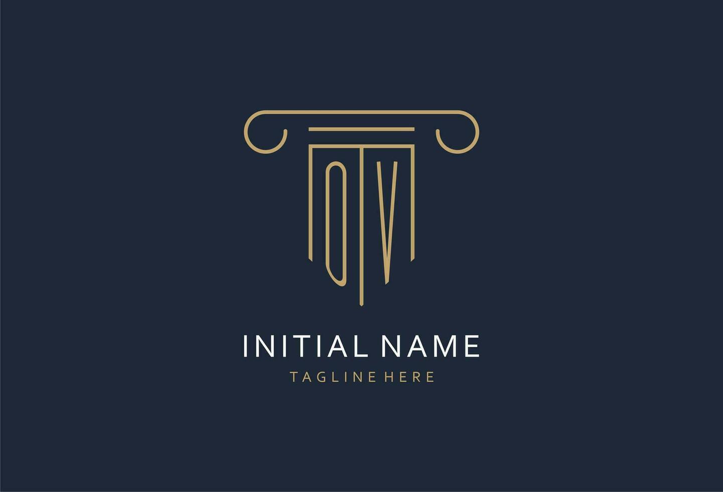 OV initial with pillar shape logo design, creative monogram logo design ... OV initial with pillar shape logo design, creative monogram logo design ...